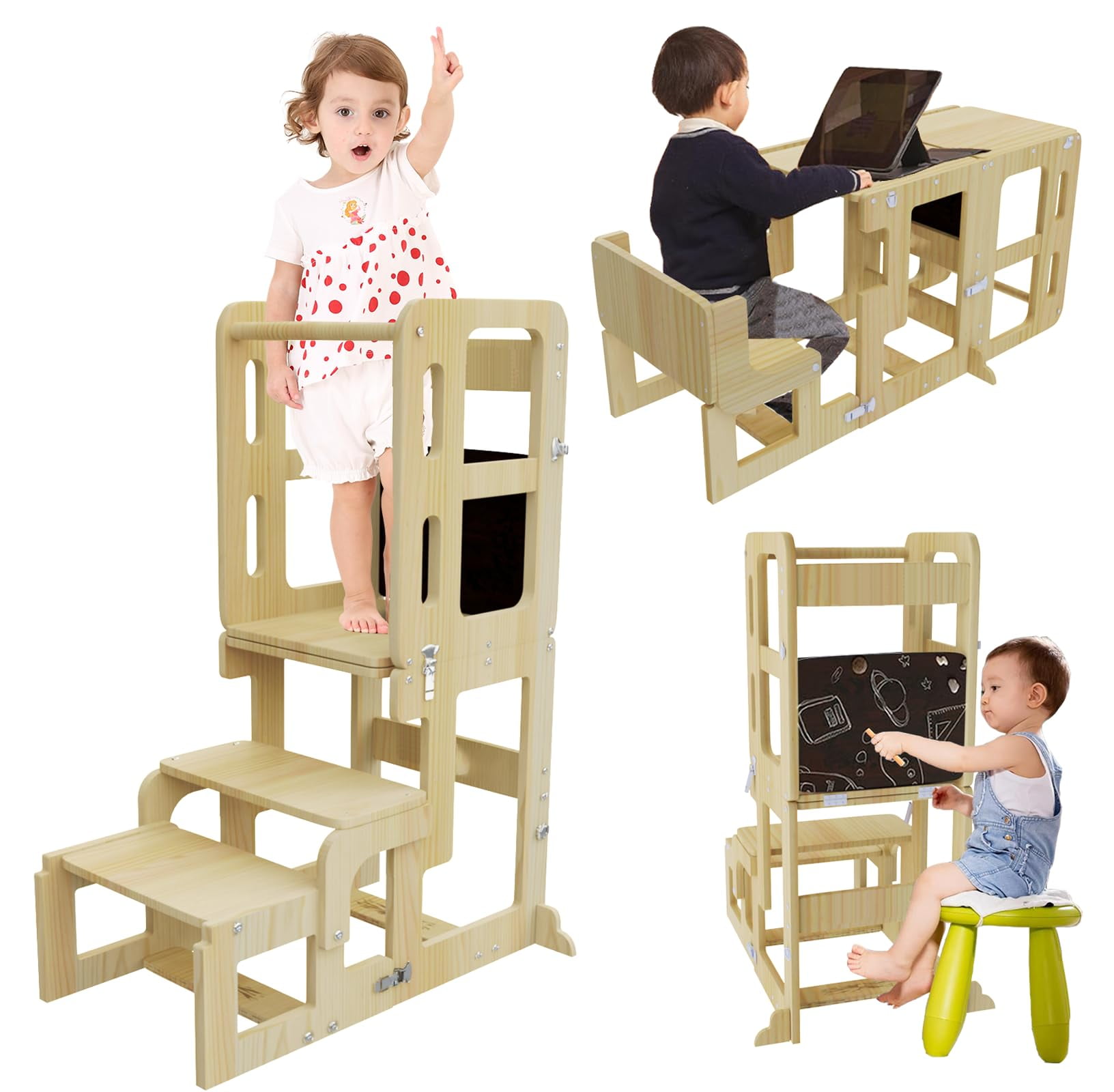 G TALECO GEAR 3 in 1 Toddler Step Stool, Foldable Kids Step Stool ...