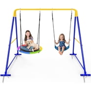 GIKPAL Swing Set with 1 Saucer and 1 Belt Swing Seat, 440lbs Swing Set ...