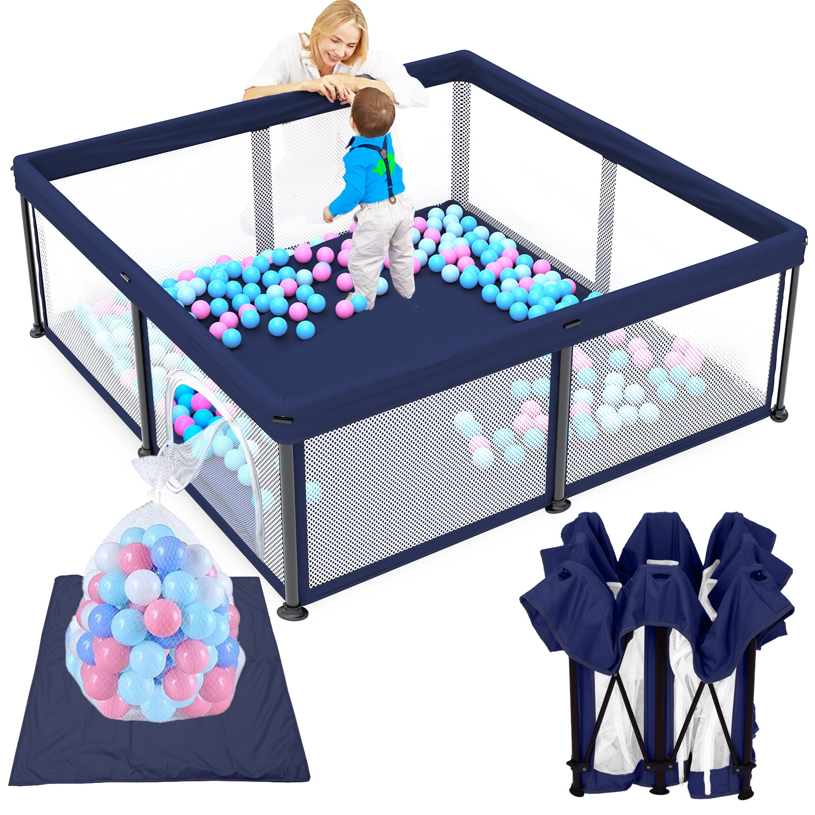 G TALECO GEAR Baby Playpen with Mat, Foldable Playpen for Babies and ...