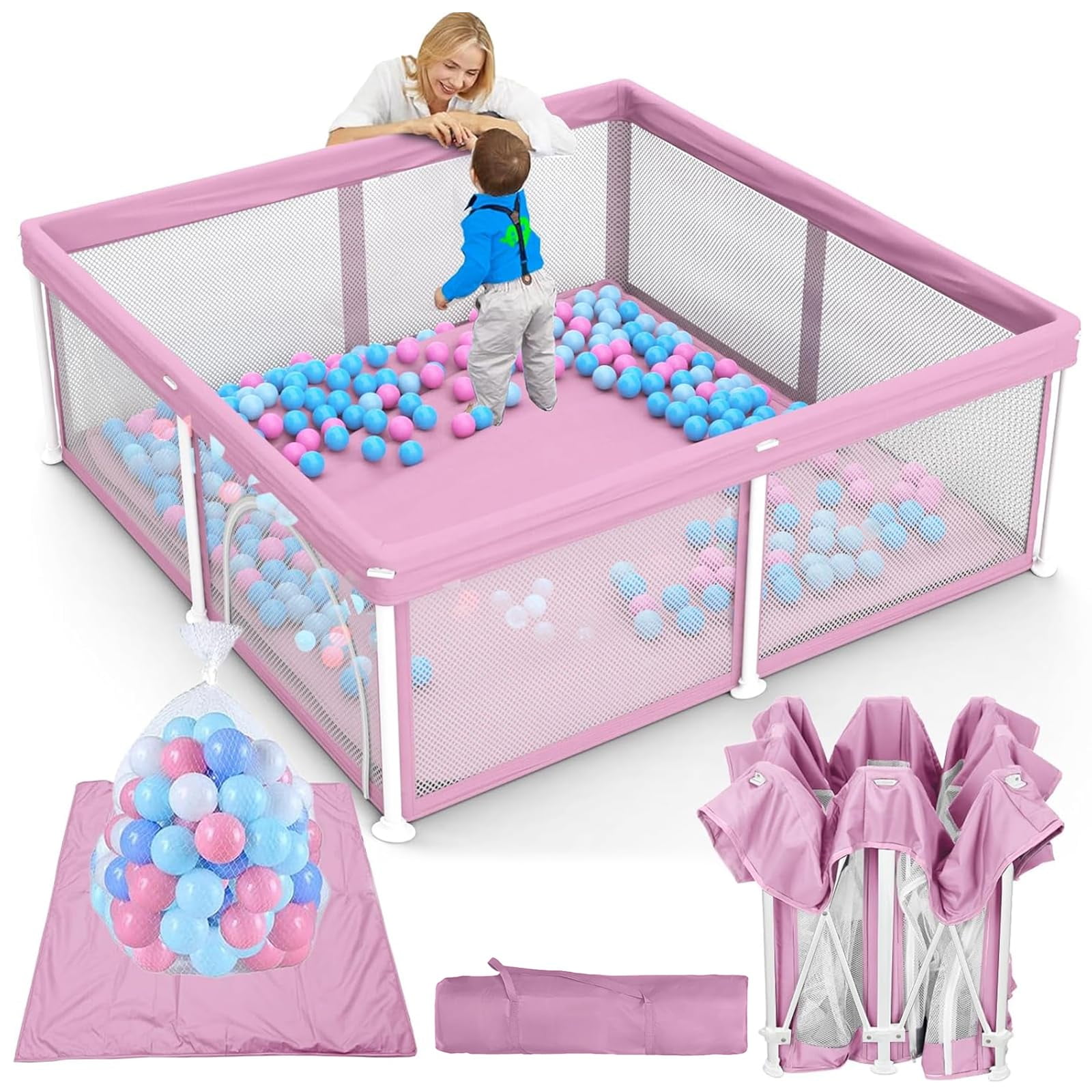 G TALECO GEAR Baby Playpen with Mat, Foldable Playpen for Babies and ...