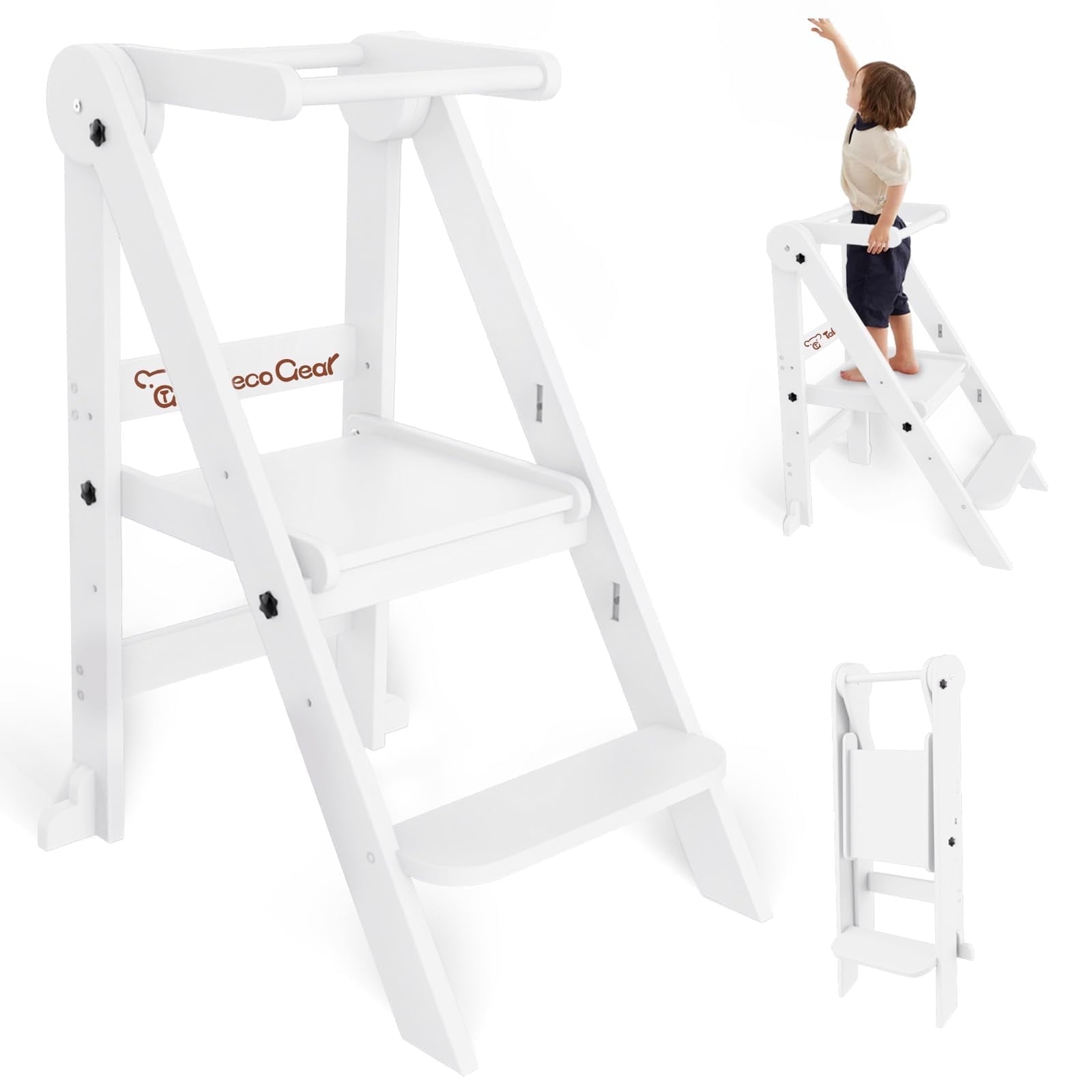 G TALECO GEAR Foldable Toddler Tower, Kitchen Kids Step Stool Helper ...