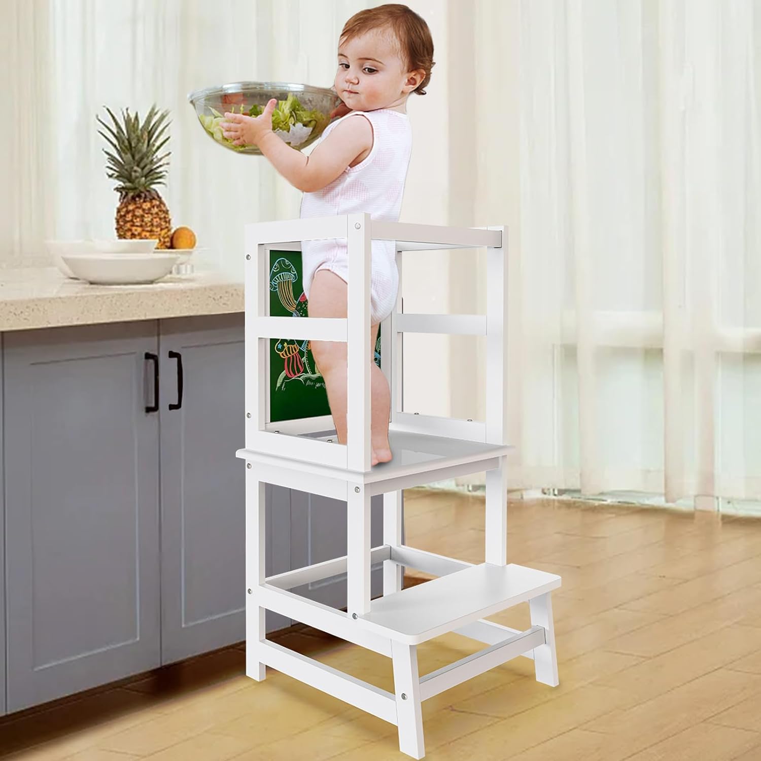 CORE PACIFIC Kitchen Buddy 2-in-1 Stool for Ages 1-3 safe up to 100 lbs ...