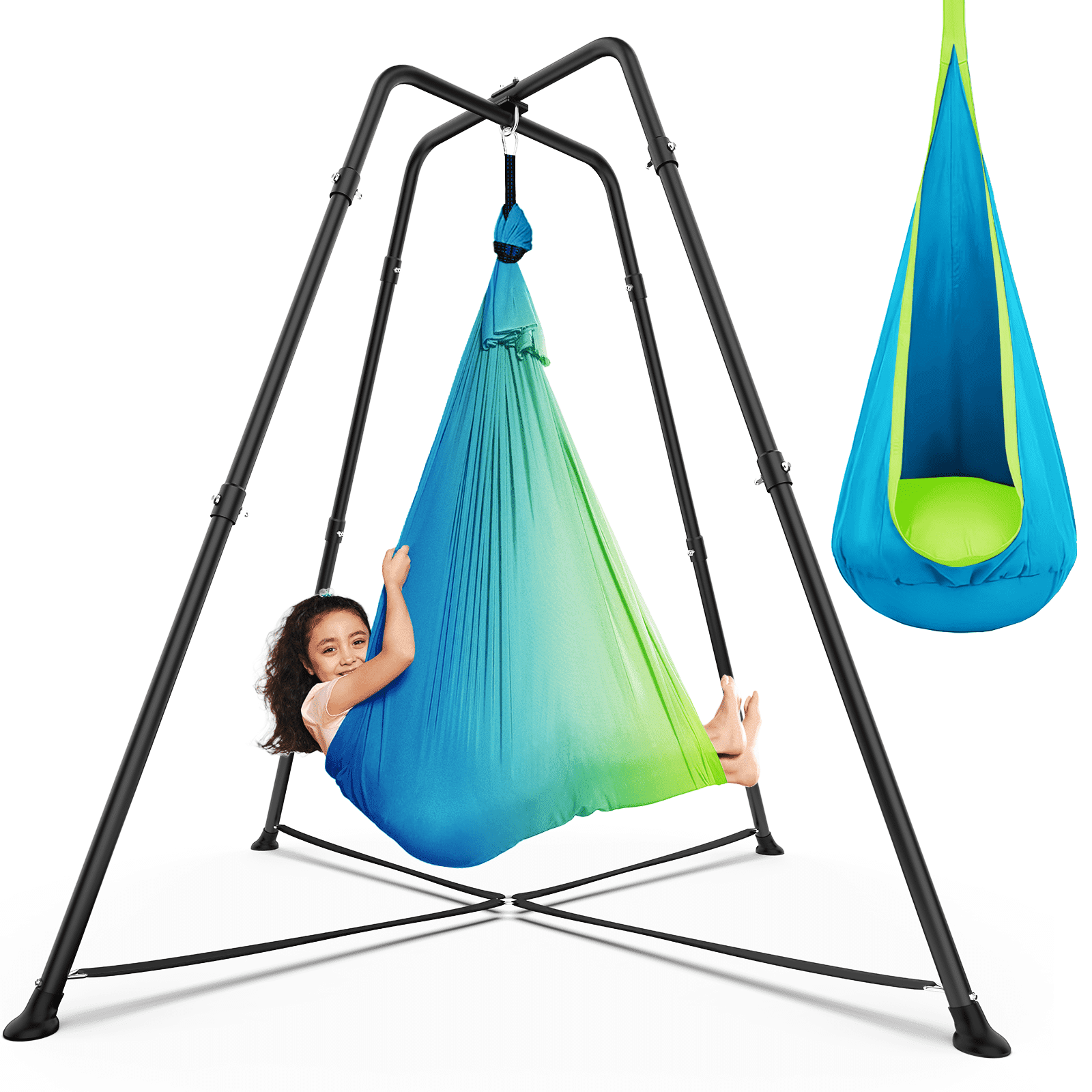 G TALECO GEAR Swing Stand Frame with Sensory/Pod Chair, X-Shaped Swing ...