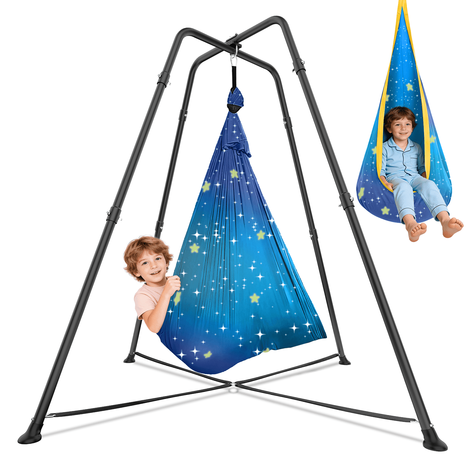 G TALECO GEAR Sensory Swing with Stand and Pod Swing, X-Shaped Swing ...