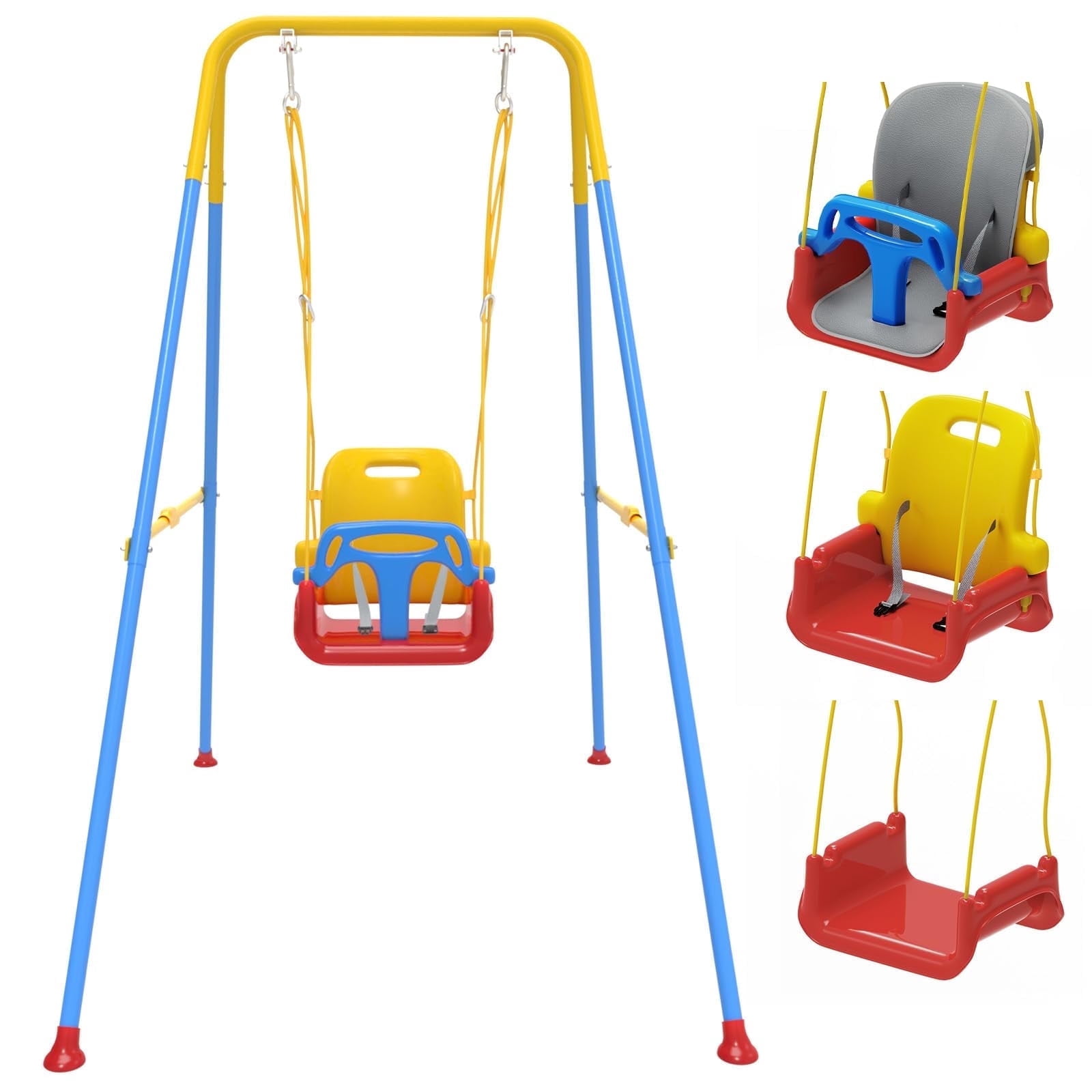 G TALECO GEAR Toddler Swing with Soft Cushion, Foldable Swing Sets for ...