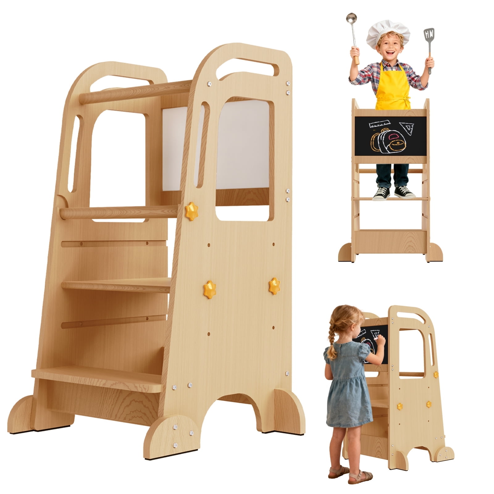 G TALECO GEAR Toddler Tower with Chalkboard, Toddler Kitchen Kids Step ...