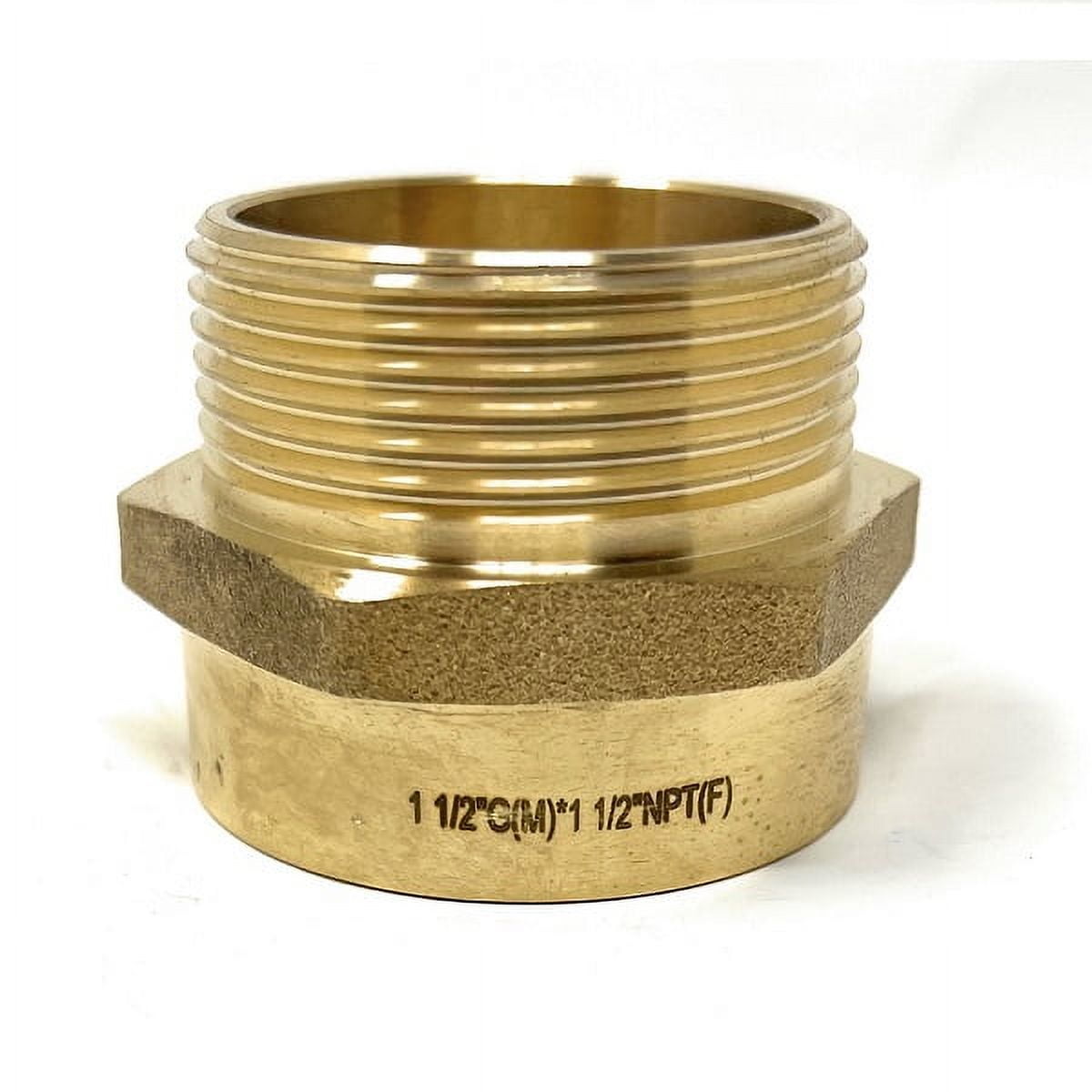 G Thread (Metric BSPP) Male to NPT Female Adapter - Lead-Free (1 1/2" x ...