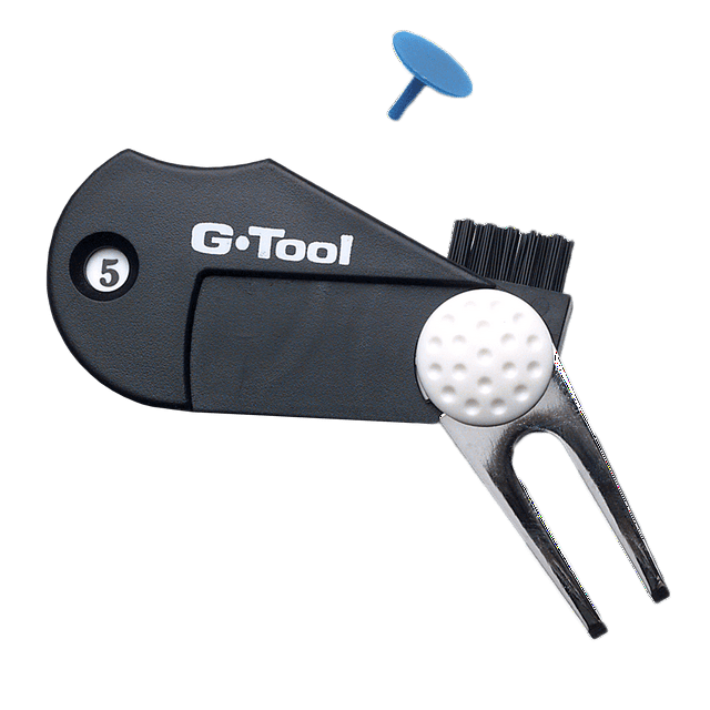G-Tool 5 in 1 Golf Tool with Divot Tool, Groove Cleaner, Score Counter ...