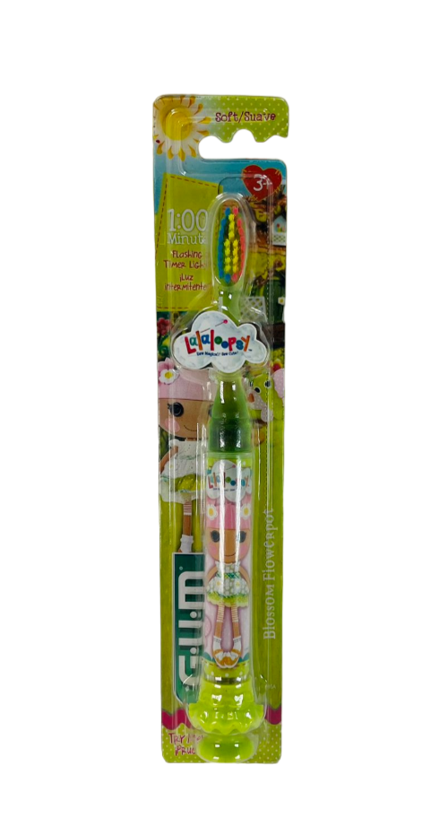 G.U.M Kids Toothbrush 1 Min Flashing Timer Light Lalaloopsy Blossom ...