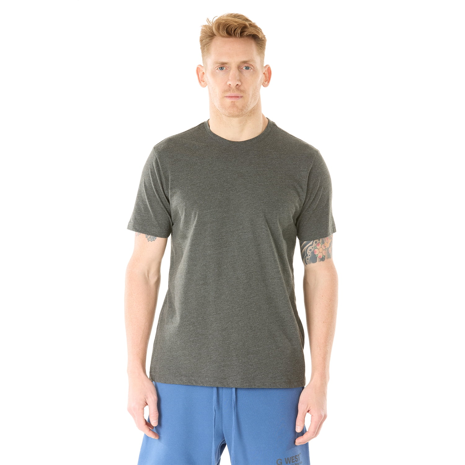 G WEST MENS SOLID CREW NECK TEE - CHARCOAL - Walmart.com