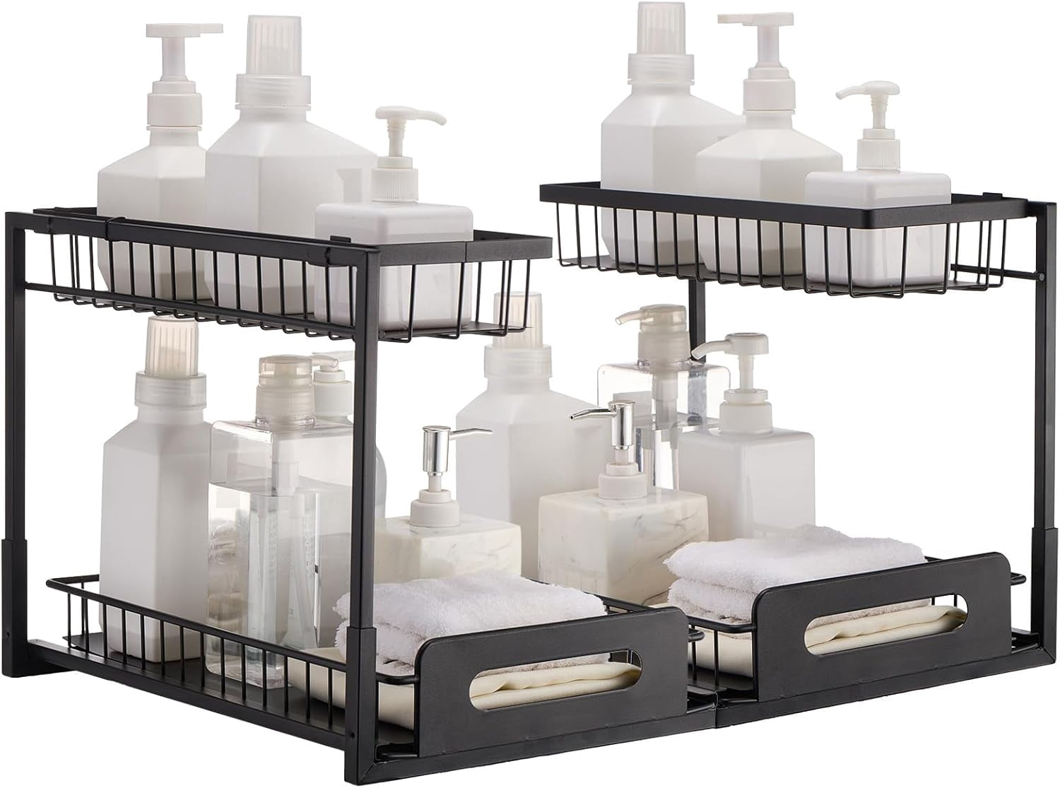 G&X 2 Tier Pull Out Cabinet Organizer(10.7" W x 14.2" D) - Walmart.com