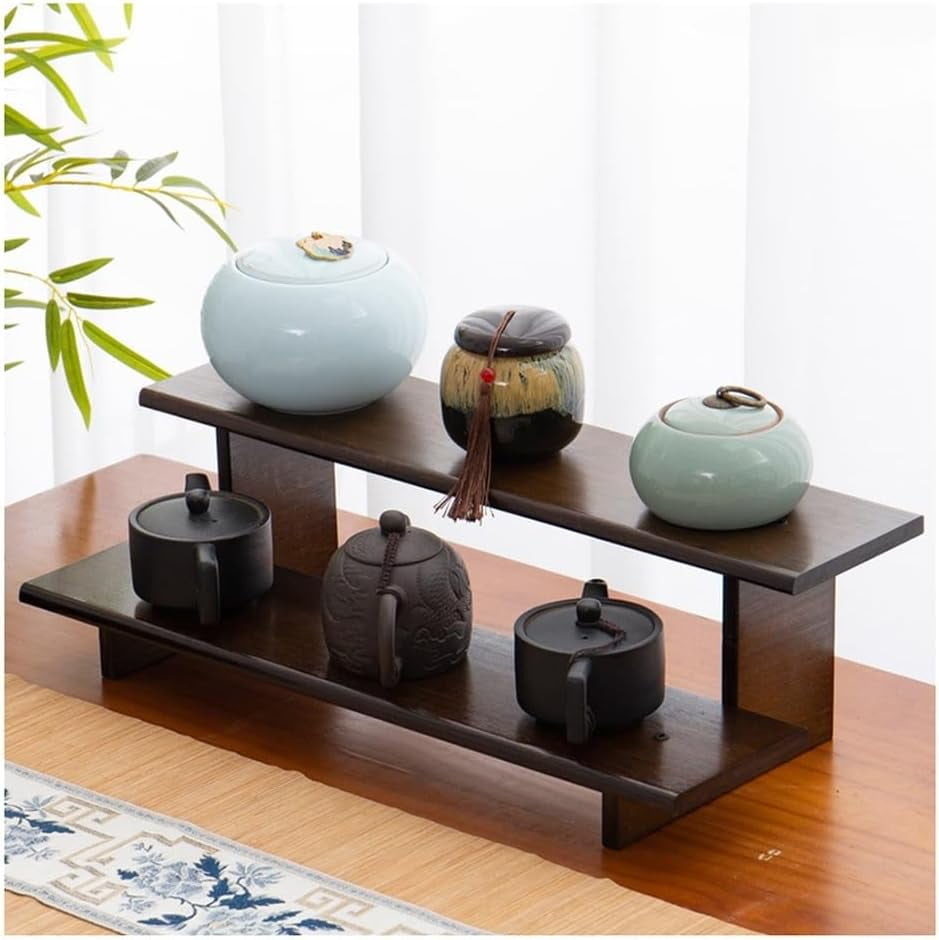 G&X 2 Tier Wood Desktop Ladder Storage Rack, Bamboo Wooden Storage ...