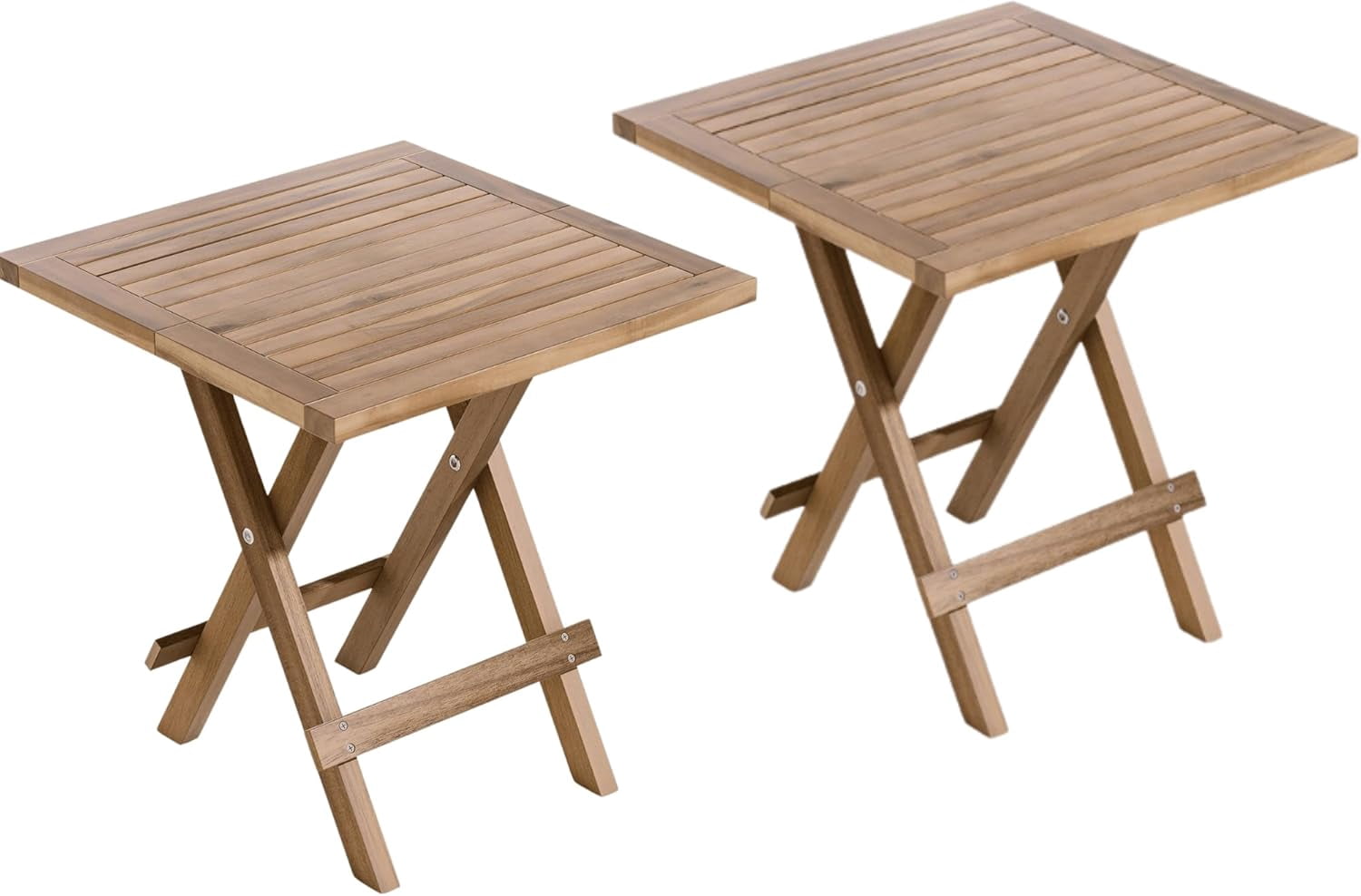 G&X Acacia Wood Outdoor Side Table, Patio Folding Square End Table with ...