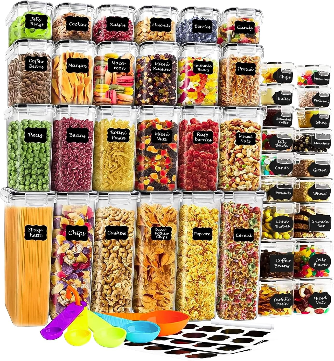 G&X Airtight Food Storage Containers Set with Lids for Kitchen & Pantry ...