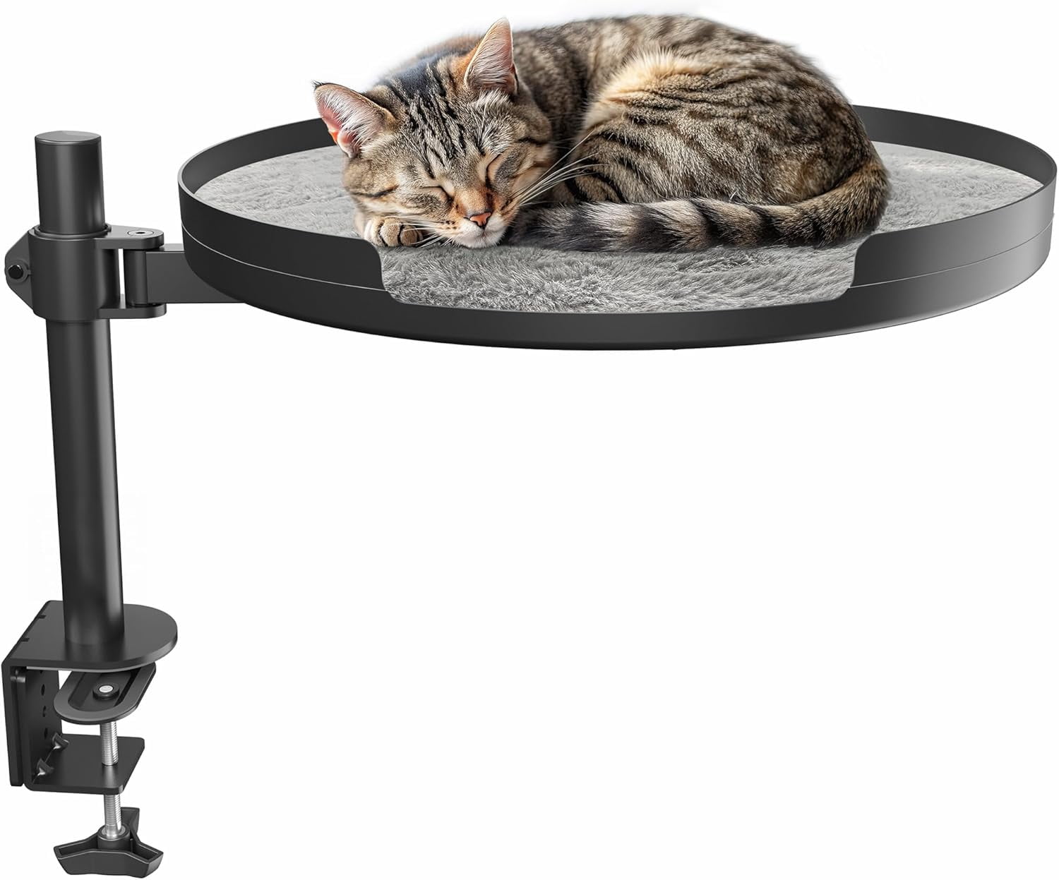 G&X Clamp-on Round Cat Bed for Home Office Desk, Height Adjustable ...