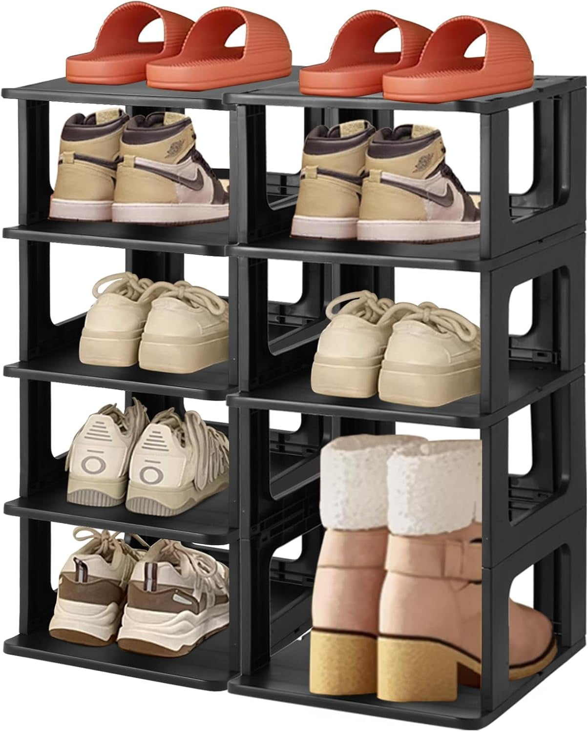 G&X Narrow Shoe Rack,10-Tier Small Shoe Rack for Entryway, Vertical ...