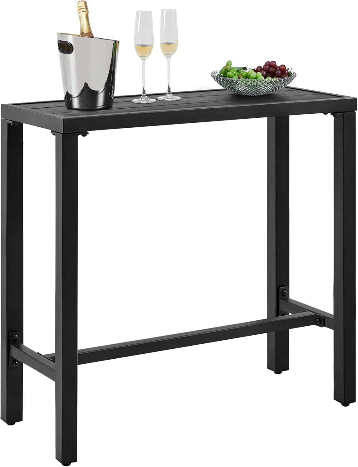 G&X Outdoor Bar Table, 39'' Square Bar Height Dining Table with Weather ...