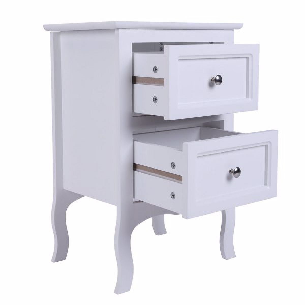 G-YIL Two-Tier Night Tables Two Sets Country Style Large Capacity White ...