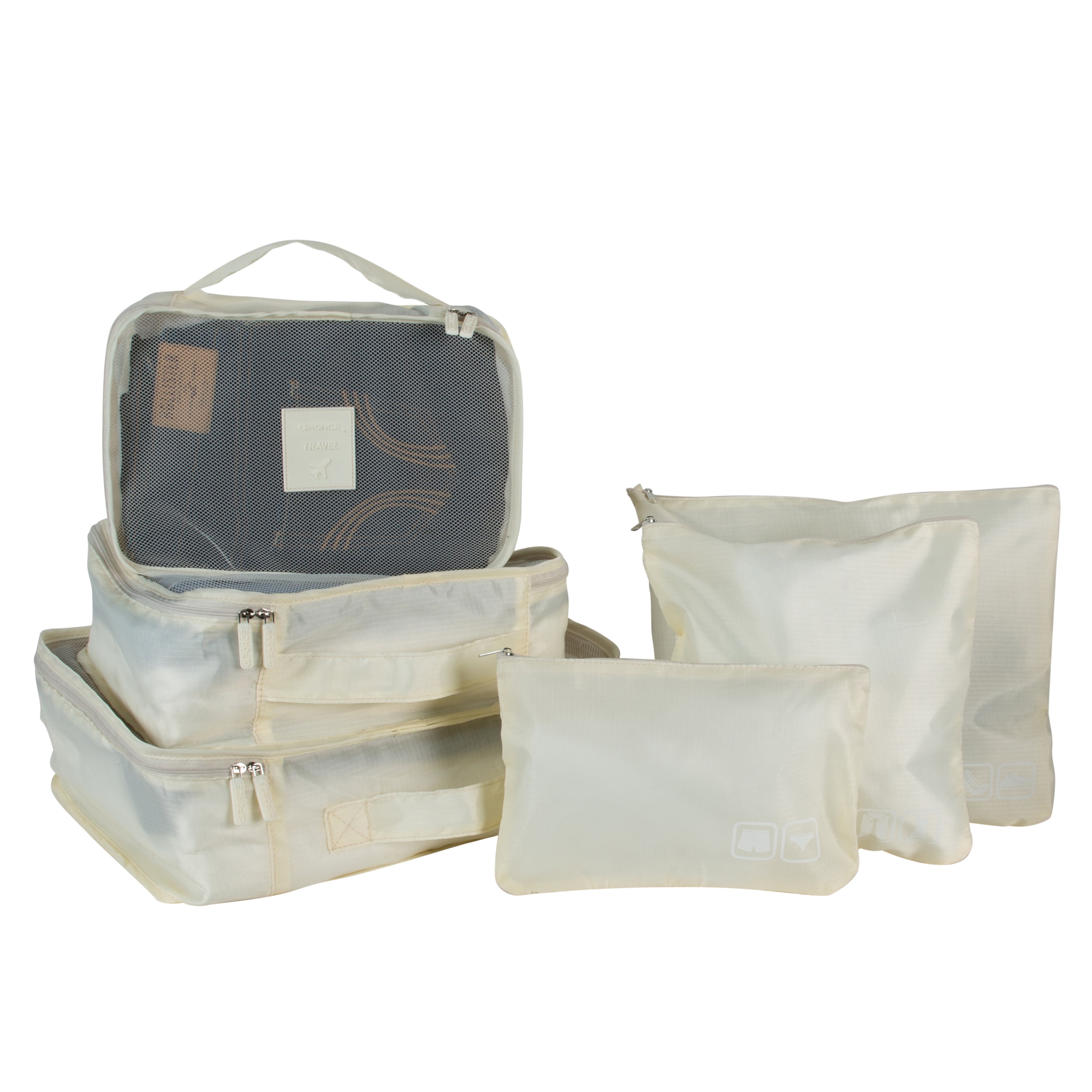 G-Force 6 Piece Ultimate Polyester Traveling Set in Cashmere - Walmart.com