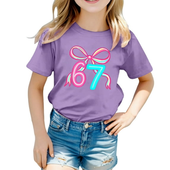 G`irls 6 7 Six Seven T-Shirt - Gen Alpha Meme Slang Graphic Tee for K ...