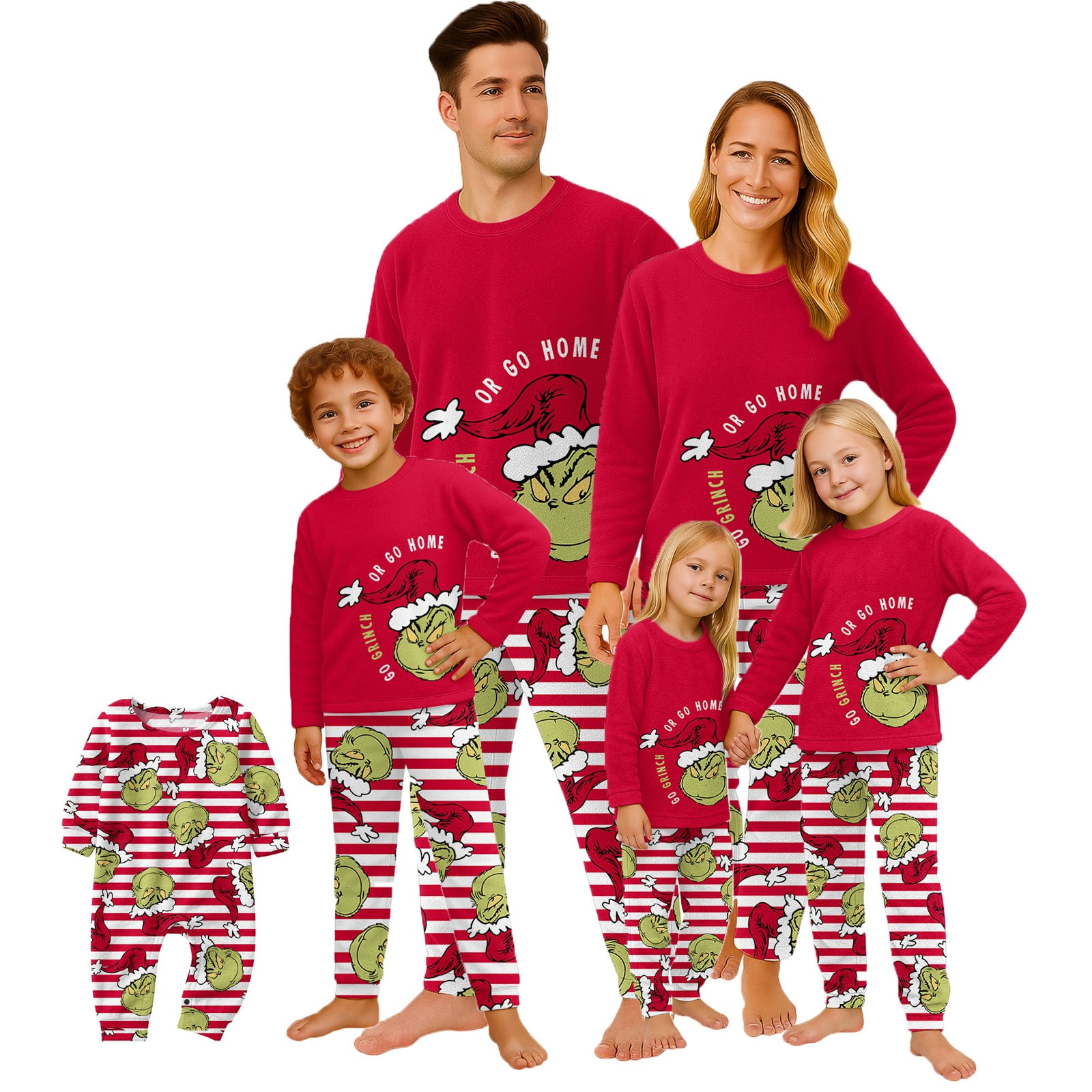 G.rinch Family Christmas Pajamas Matching Sets, Merry Christmas Family ...