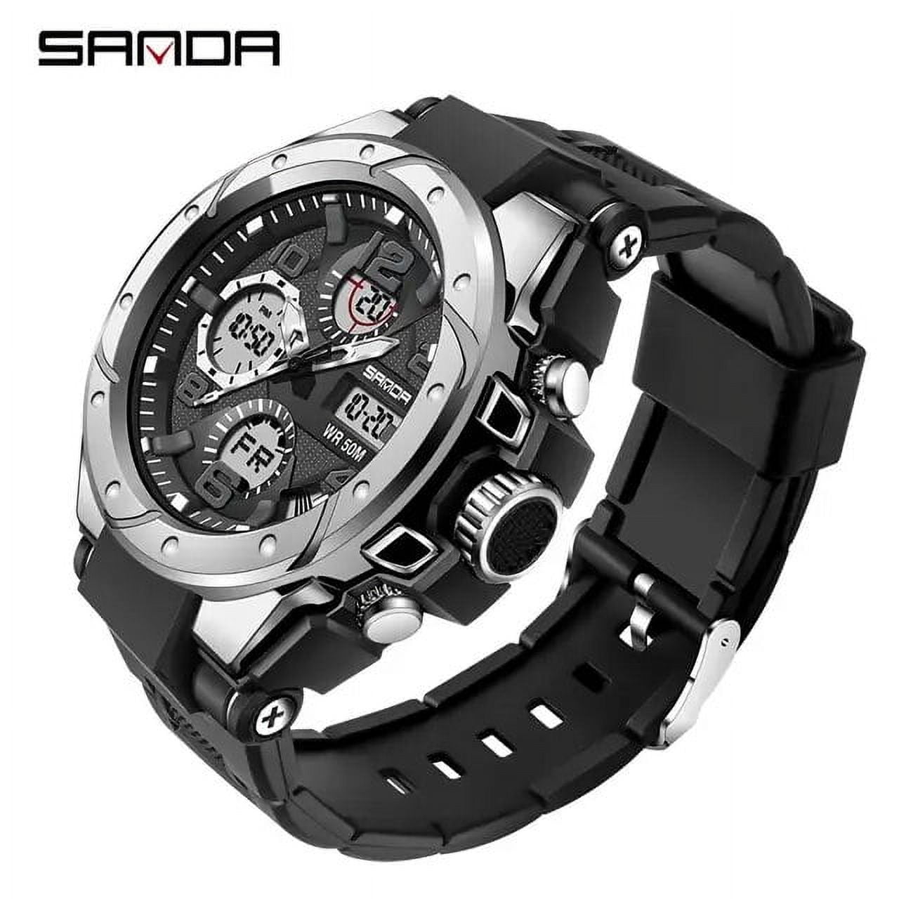 G style Men's Military Sports Watch LED Digital Quartz Dual Display ...