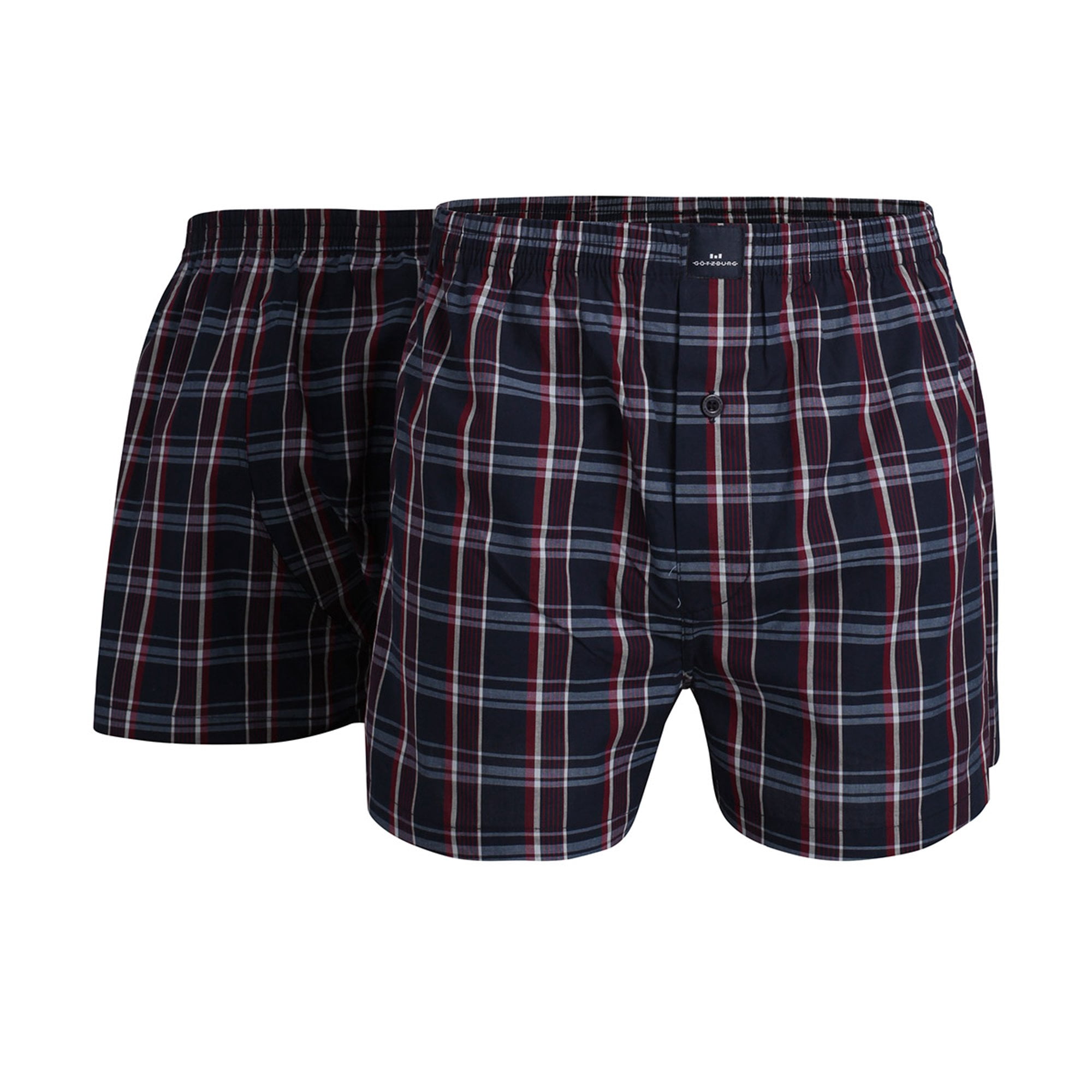 Götzburg Men's Boxer 2 Pack - Poplin, Pure Cotton, Underwear Set Dark ...