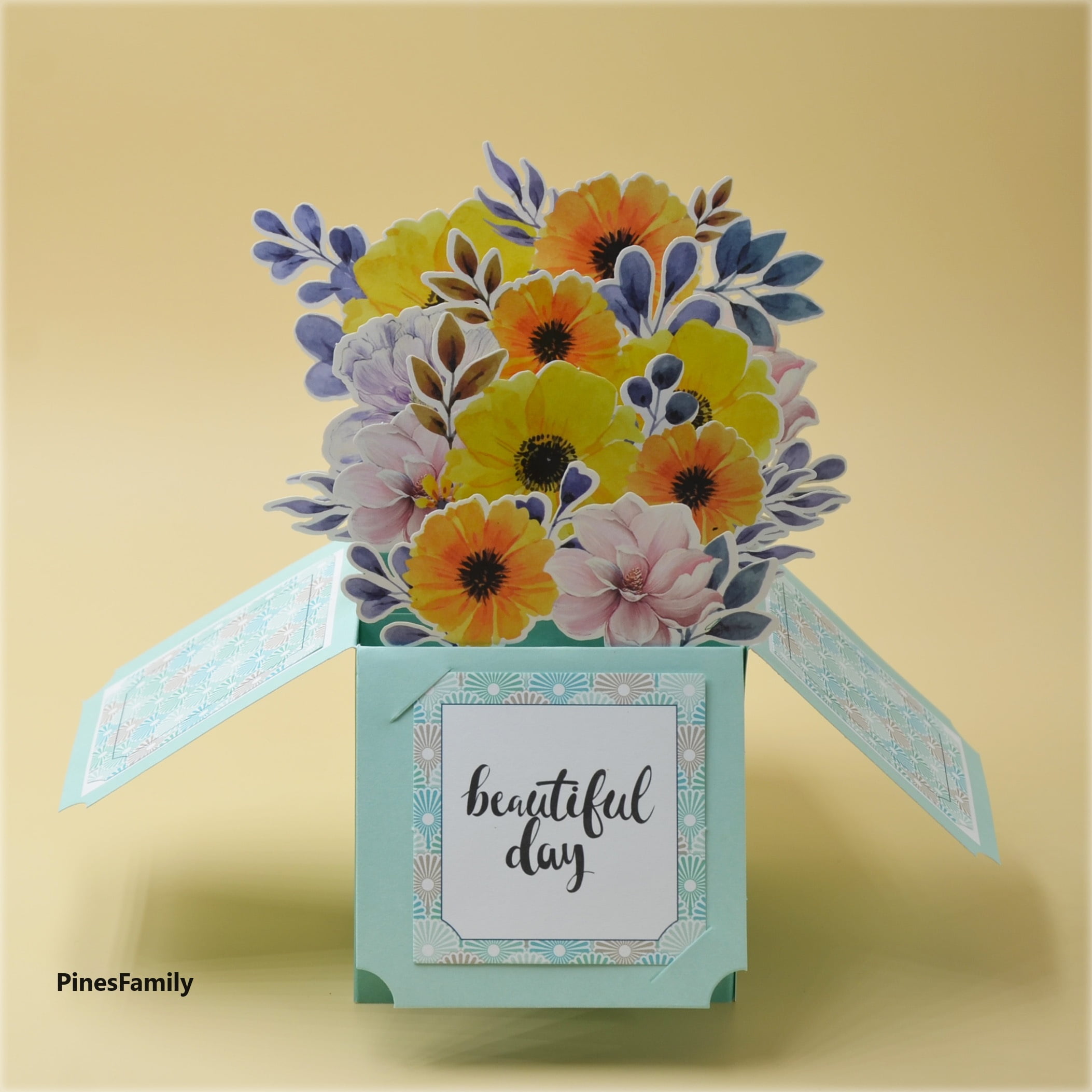 G02-3D Pop Up Flower Box Greeting Card - Floral Surprise Card - Walmart.com