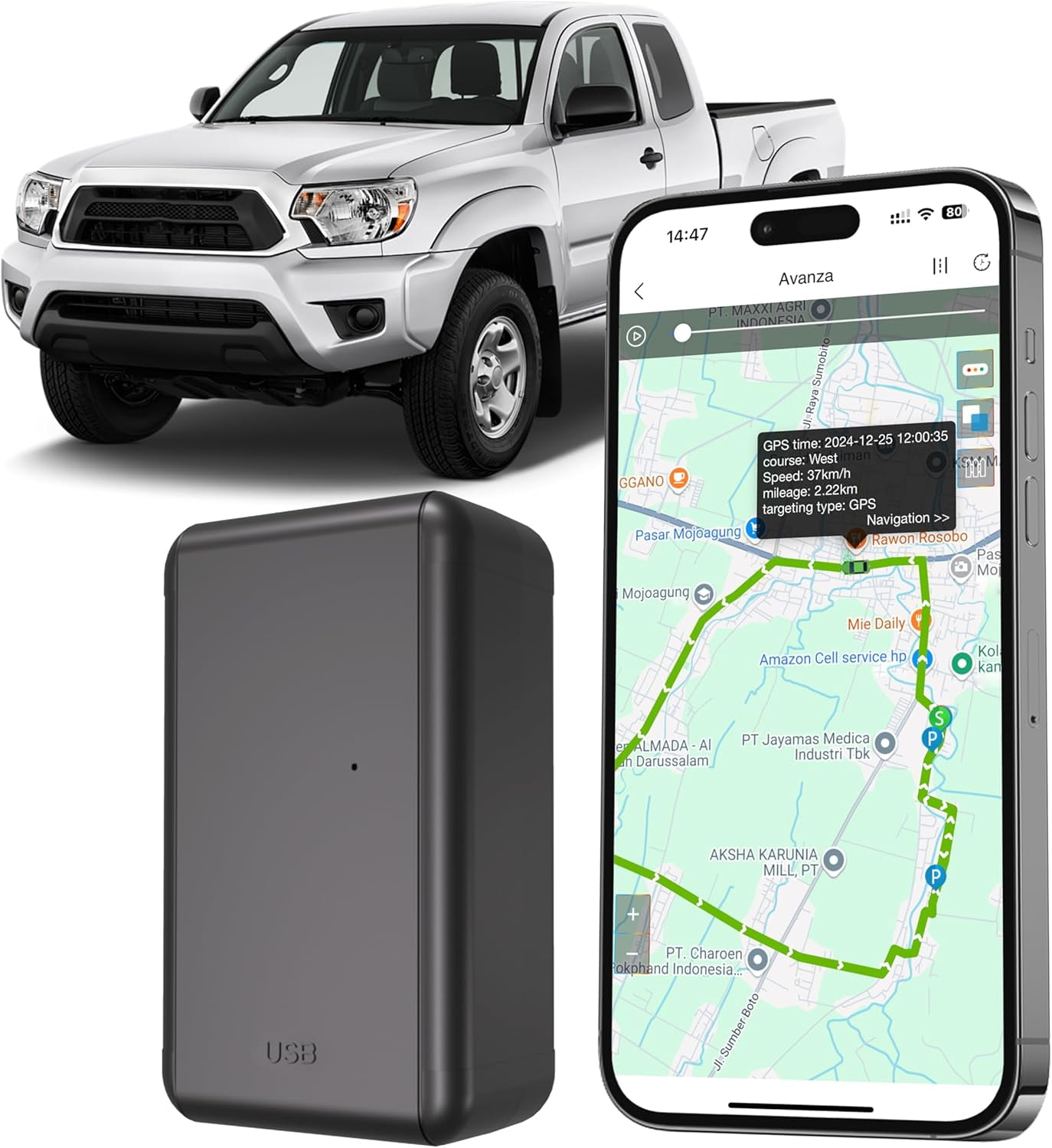 G05A GPS Tracker for Vehicle No Monthly Fees, SIM Card Included, Real ...