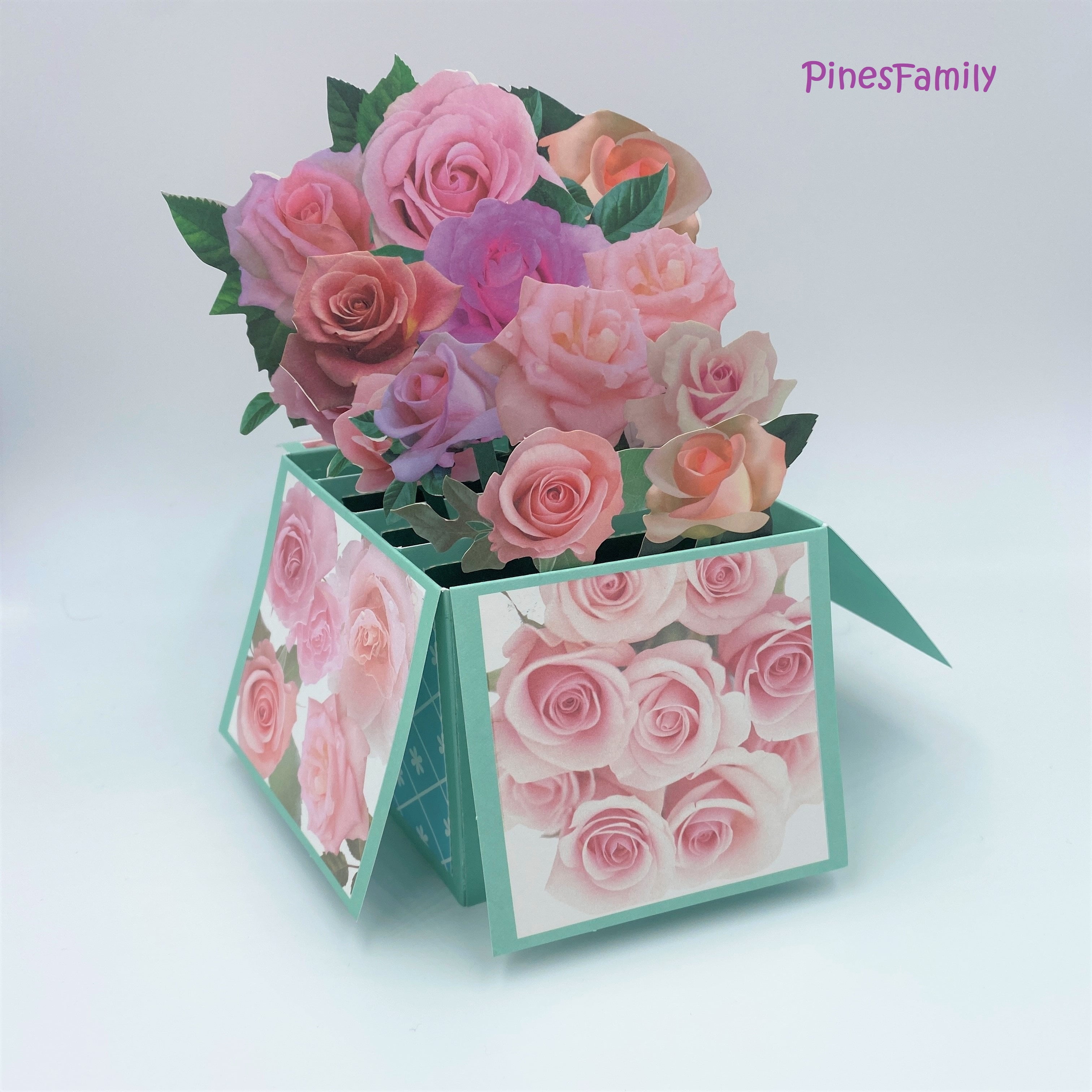 G06-3D Pop Up Flower Box Greeting Card for flower lovers! | Birthday ...