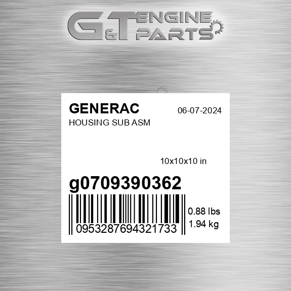 G0709390362 HOUSING SUB ASM fits GENERAC (New OEM) - Walmart.com