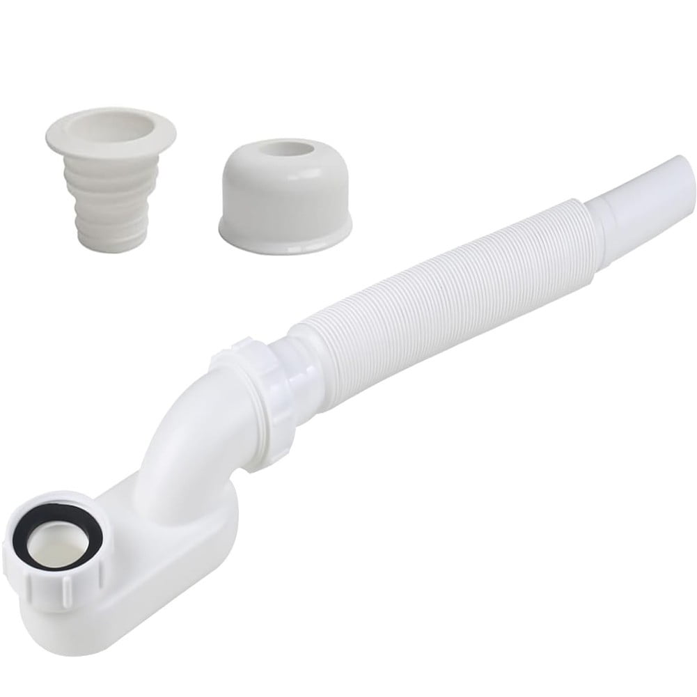 G1-1/2" P Flat Drainage Pipe Kit Flexible Bathtub Drain Pipe ...