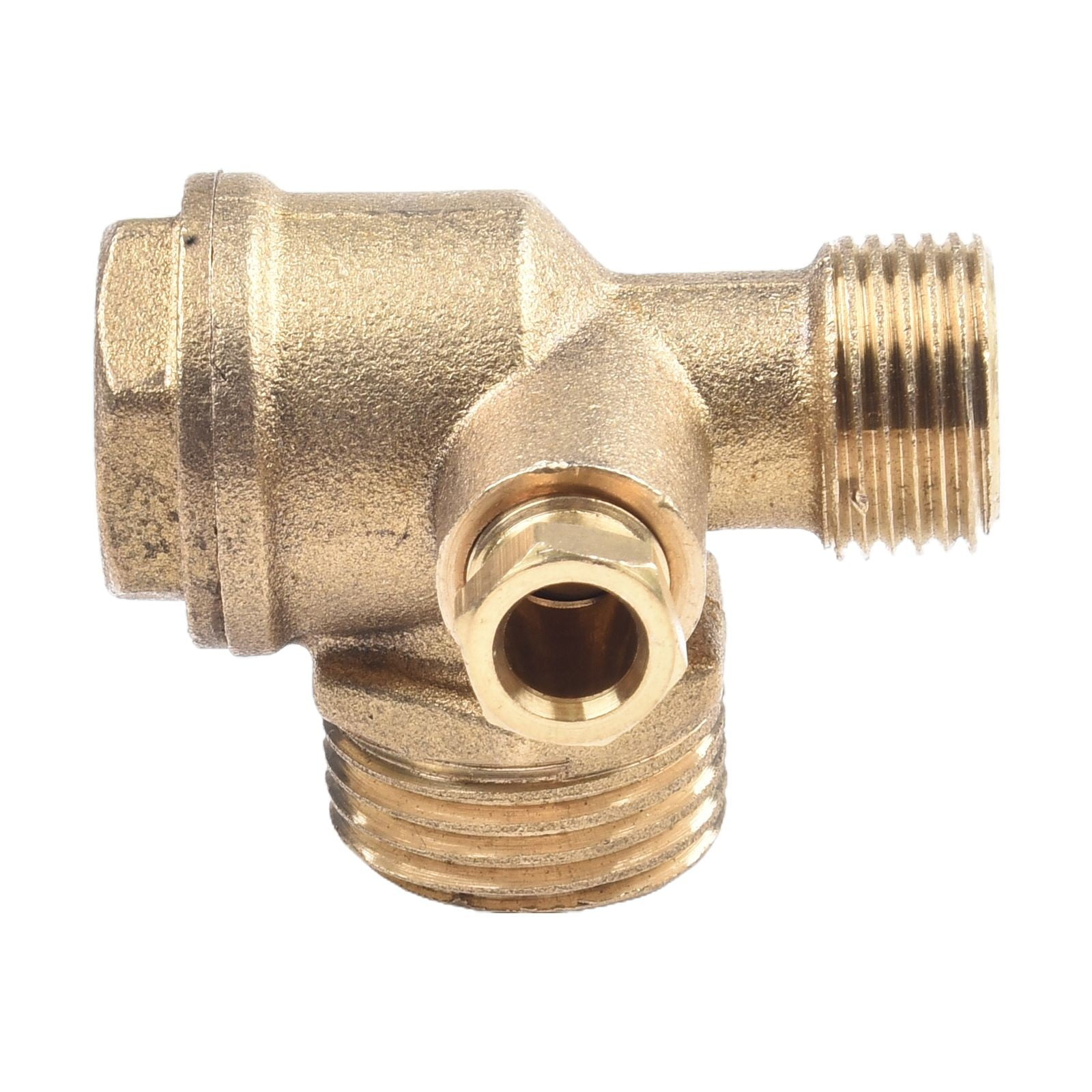 G1/2 Brass Check Valve Connector for Air Compressor with 3 Male Threads ...