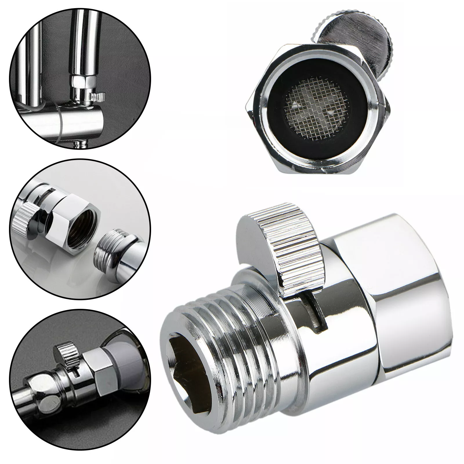G1/2" Brass Flow Quick Control Shut-OFF Valve Shower Head Water Saver ...