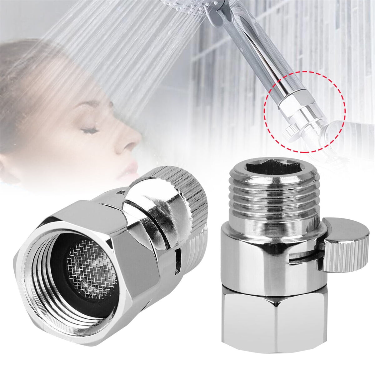 G1/2" Brass Flow Quick Control Shut-OFF Valve Shower Head Water Saver ...