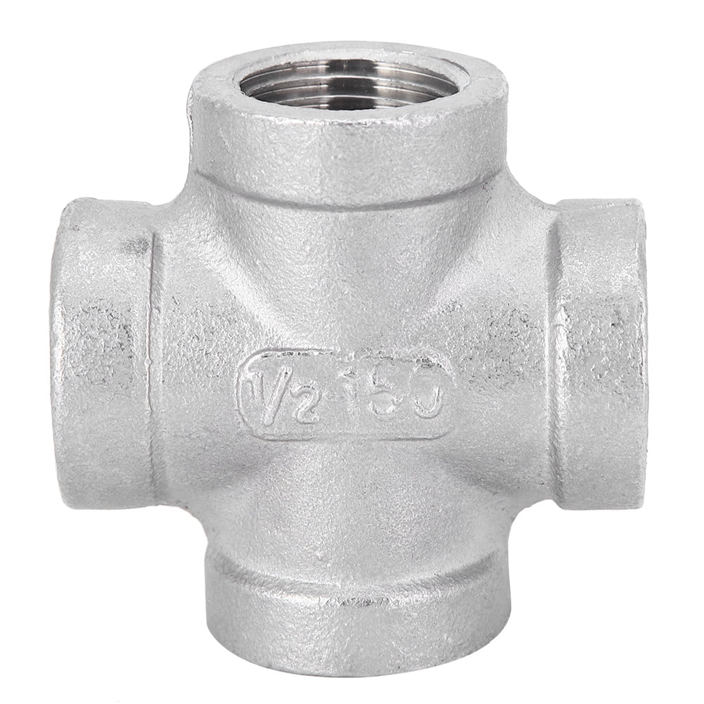 G1/2 Female Thread Stainless Steel 4‑Way Threaded Pipe Connector ...