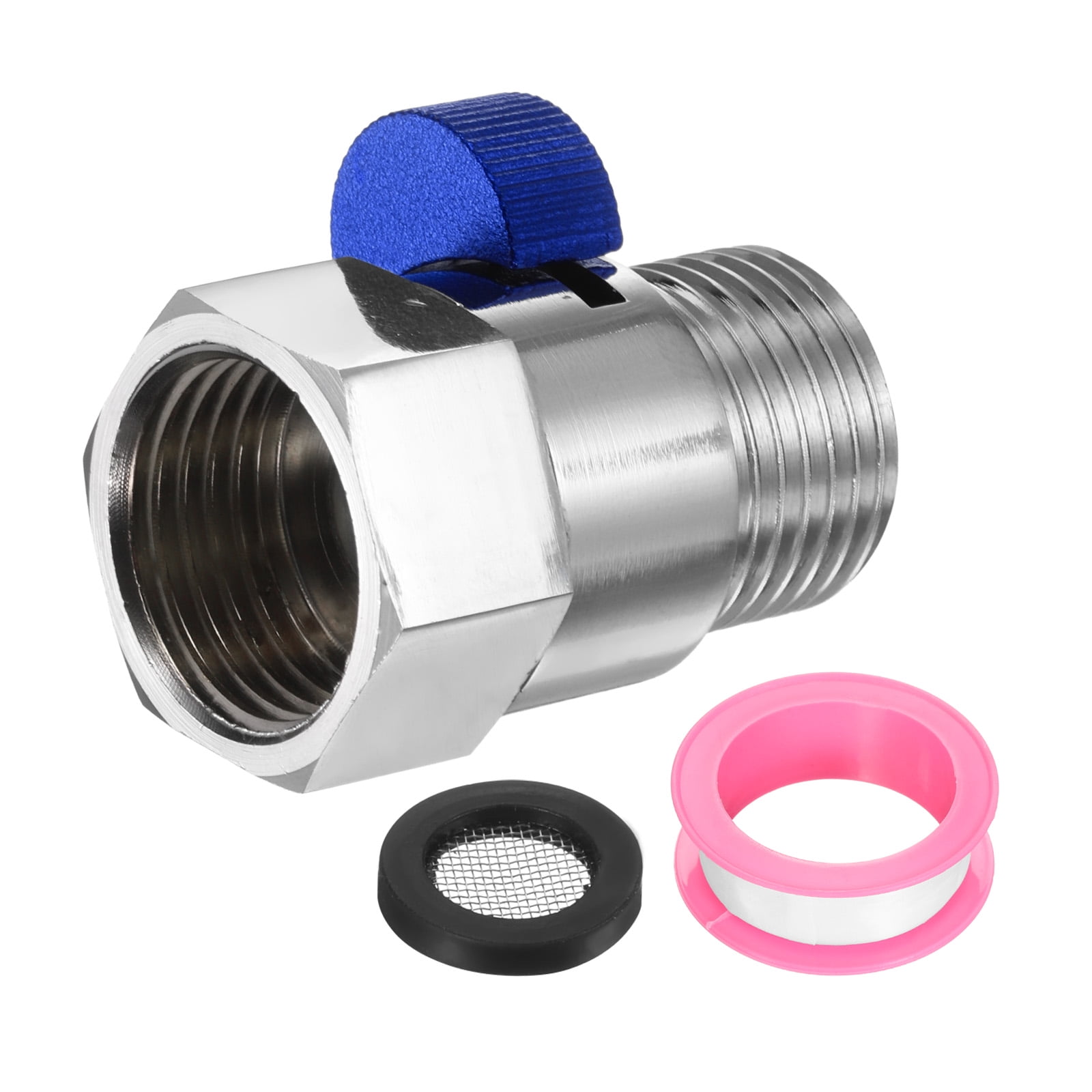 G1/2" Female x Male Shower Shut Off Valve, Brass Water Flow Control ...