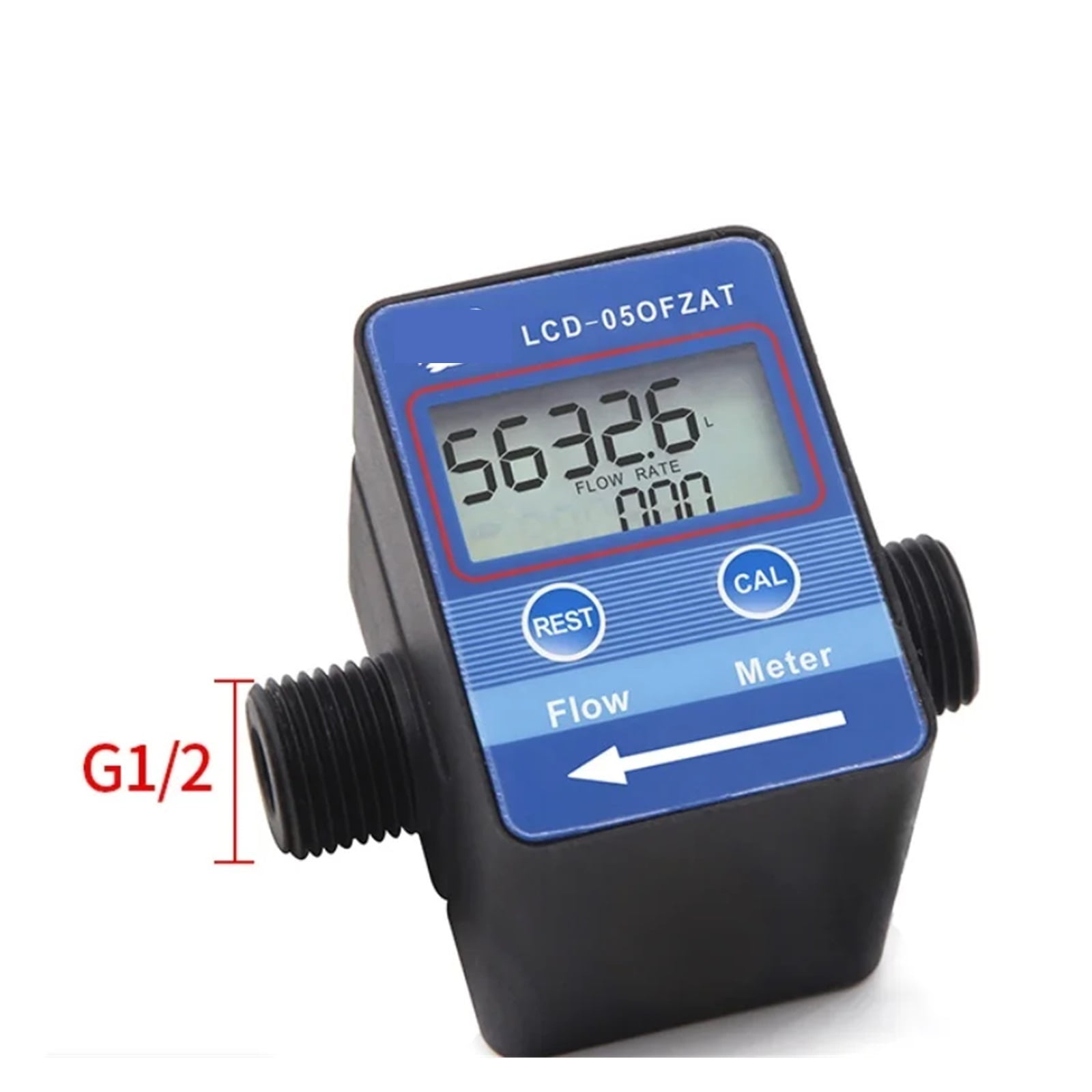 G1/2 G3/4 Inch Digital LCD Water Milk Oil Flow Sensor Meter Flowmeter ...