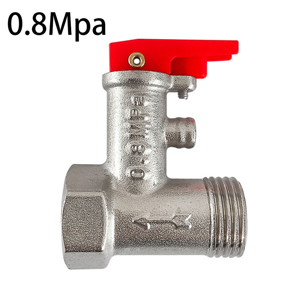 G1/2 Inches Electric Water Heater Dn15 Threaded Brass Pressure Relief Valve 0.8Mpa - Walmart.com