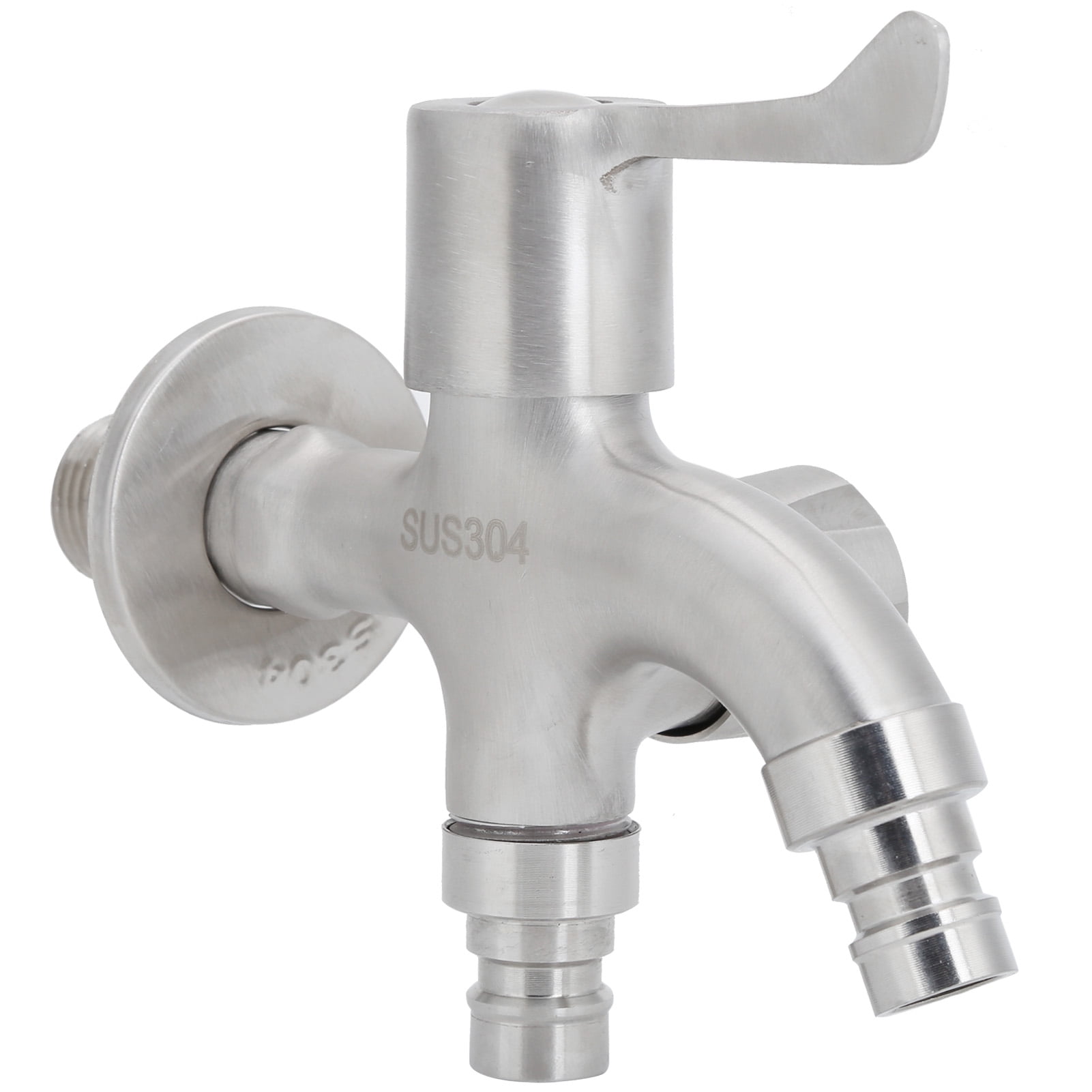 G1/2 Male Thread Water Faucet Dual Outlet Stainless Steel Water Tap for ...