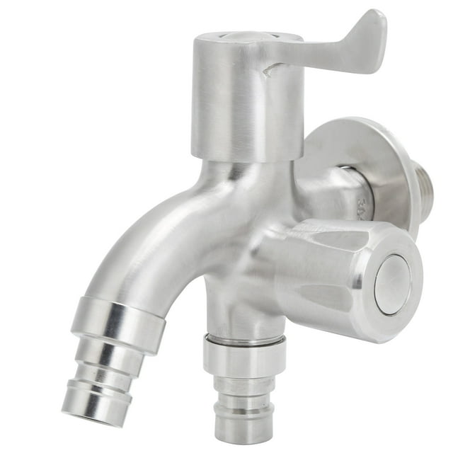 G1/2 Male Thread Water Faucet Dual Outlet Stainless Steel Water Tap for ...