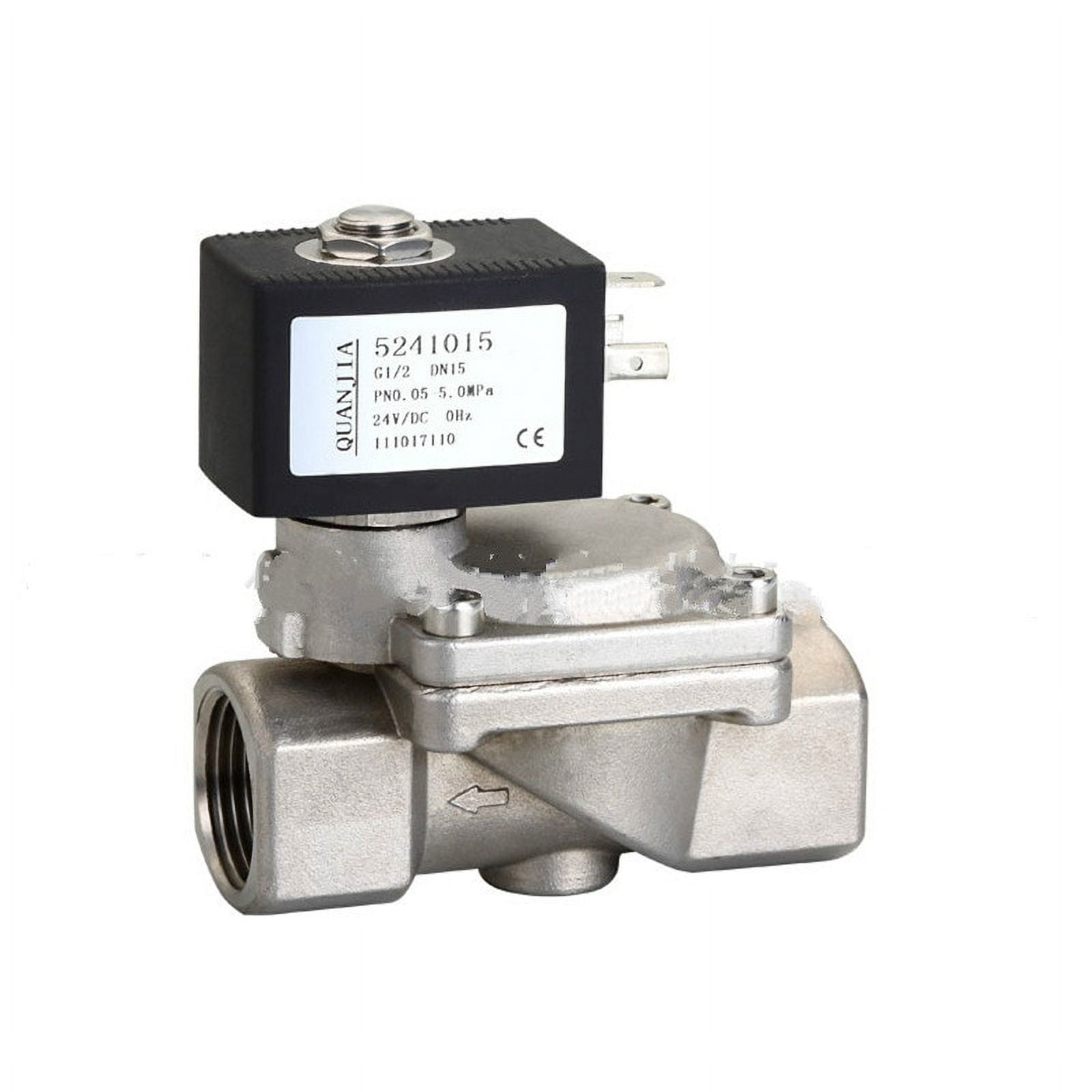 G1/2 Normally closed solenoid valve 2 way Pilot Diaphragm SS304 electric water air Solenoid ...