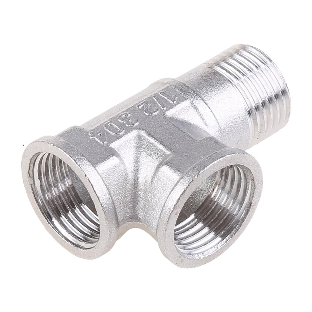 G1/2" Tee 3 Way Plumping Pipe Fittings Chrome Plated Brass T type ...