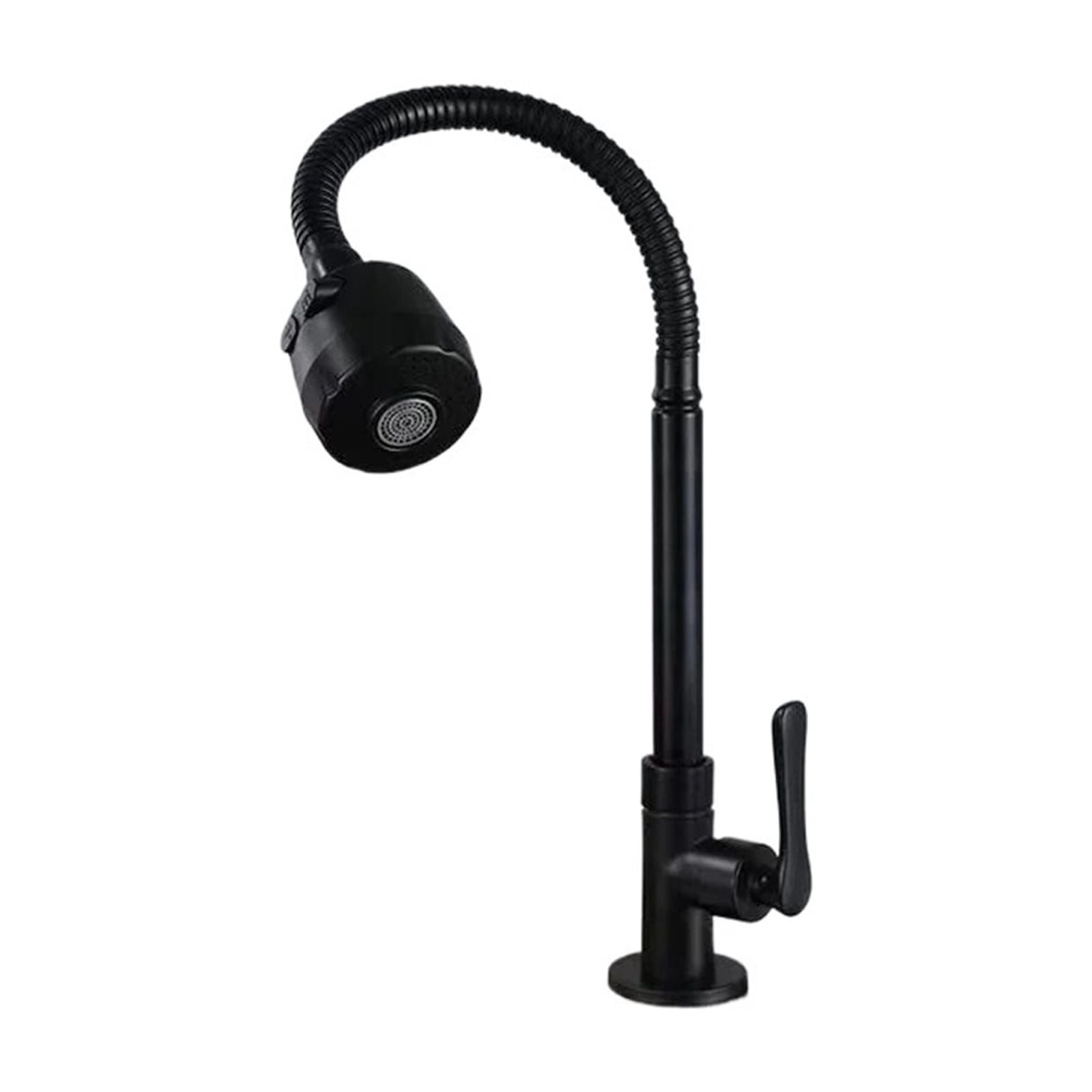 G1/2 Wall Mounted Black Kitchen Single Cold Water Faucet, Rotatable ...