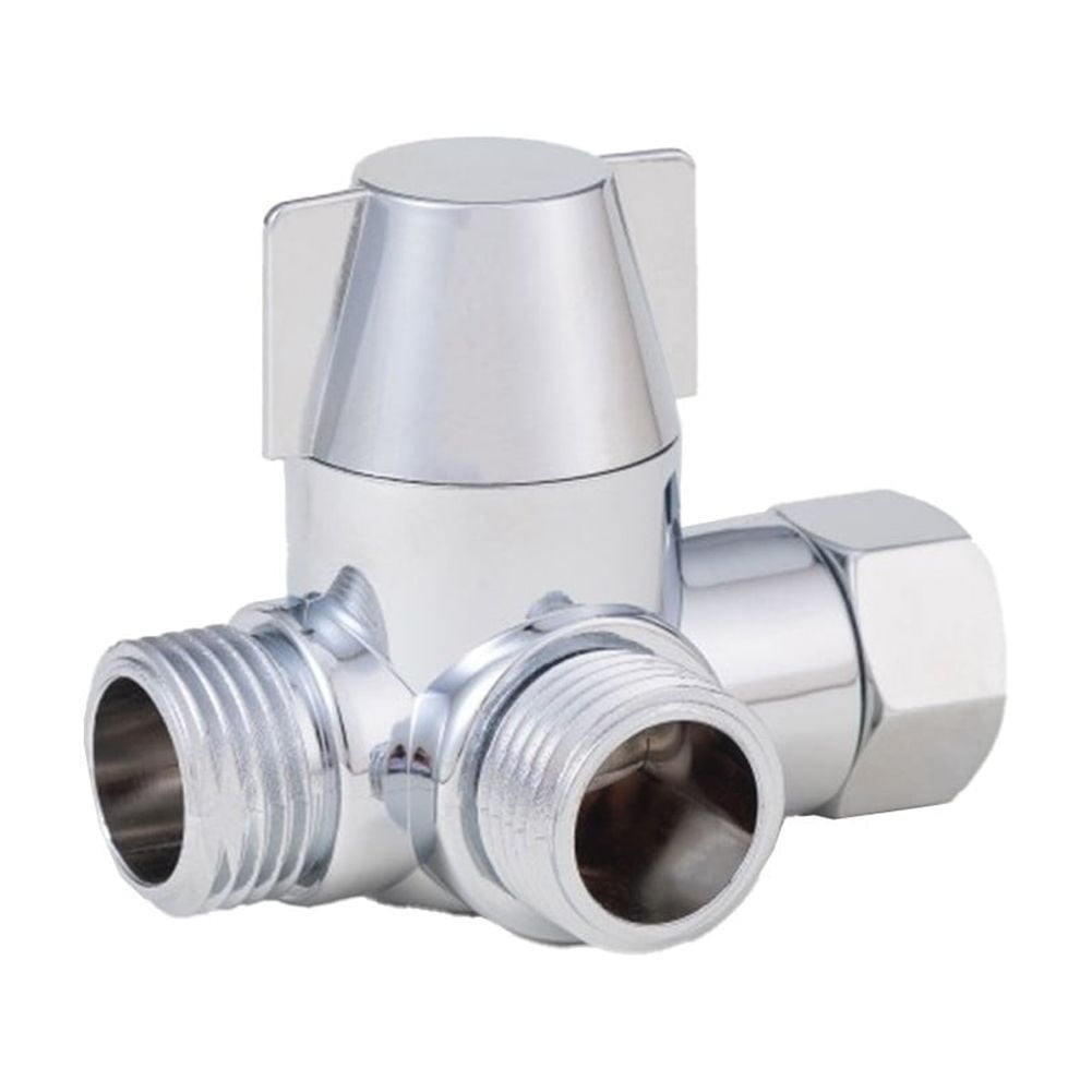 G1/2in 3 Way Diverter Valve T-Adapter Converter For Shower Water Tap ...