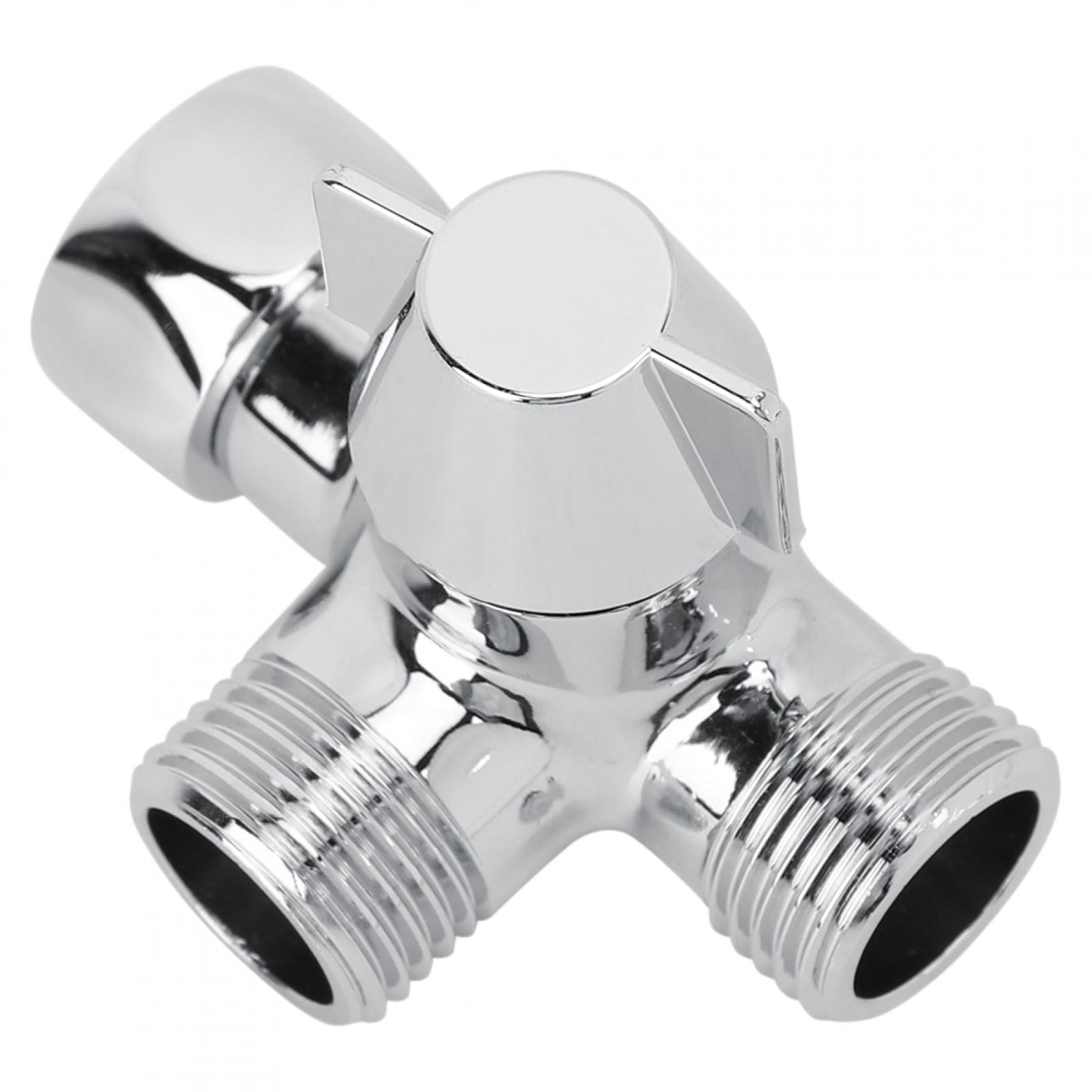 G1/2in Shower 3 Way T shaped Adapter Water Diverter Connector Toilet ...