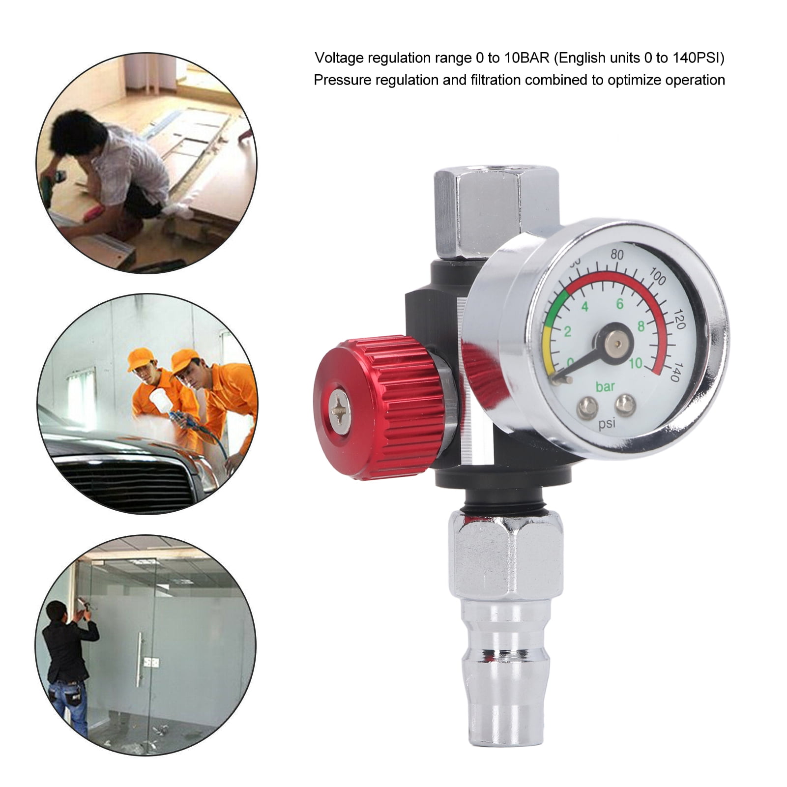 G1/4in Paint Sprayer Air Pressure Regulator Quick Accurate Regulating ...