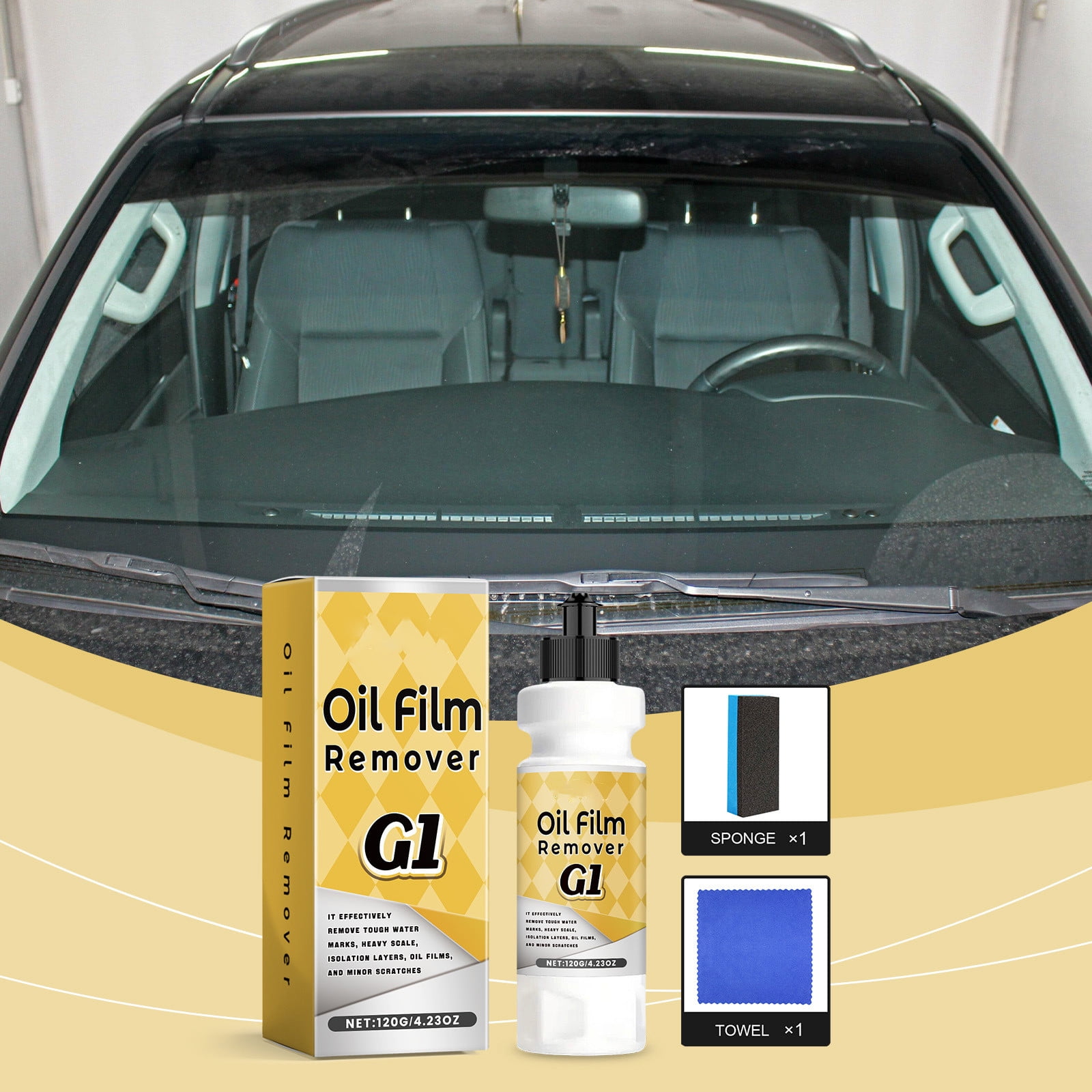 G1 Glass Cleaner Spray - Car Windshield Glass Polisher and Water Spot ...
