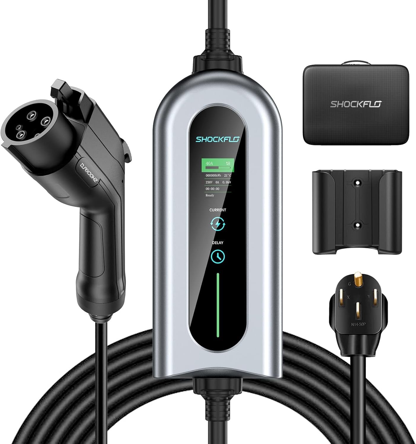G1 Level 2 EV Charger (40Amp, 240V, NEMA 14-50P), Wall-Mounted EVSE SAE ...