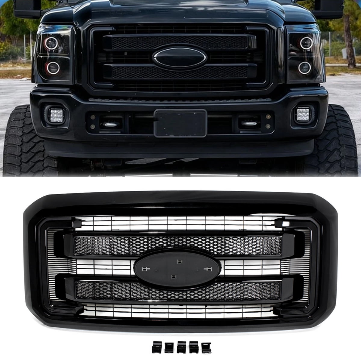 G1 Shadow Black Front Bumper Grille Platinum Style Fit For Ford F-250 F ...